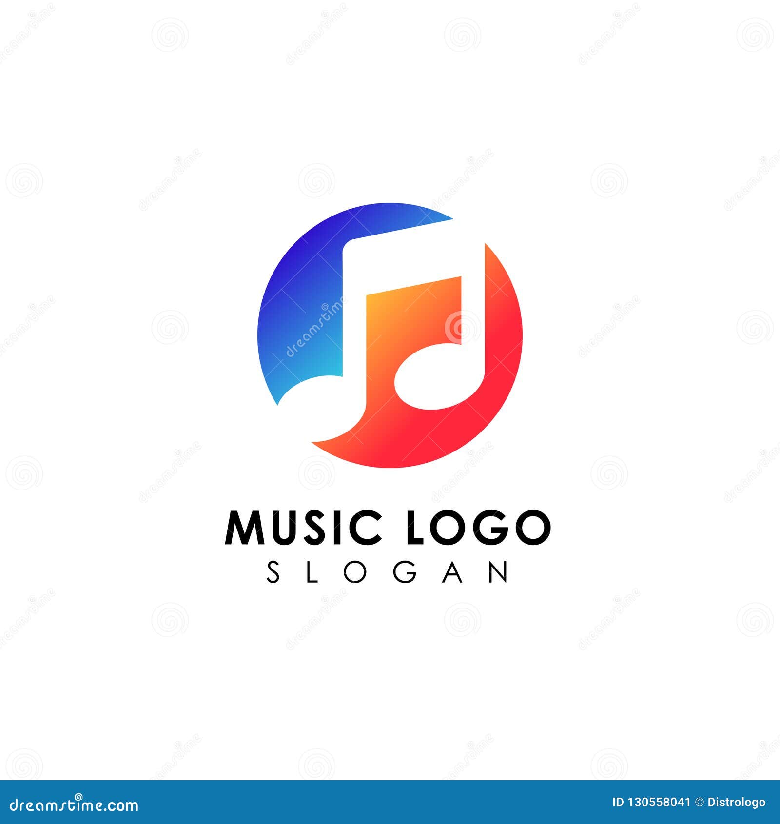 Music Logo Design. Flat Music Note Symbol Design Stock Vector ...