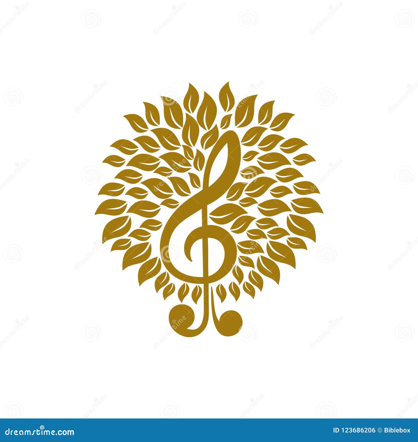 Music Logo. Flourishing Treble Clef. Stock Vector - Illustration of ...
