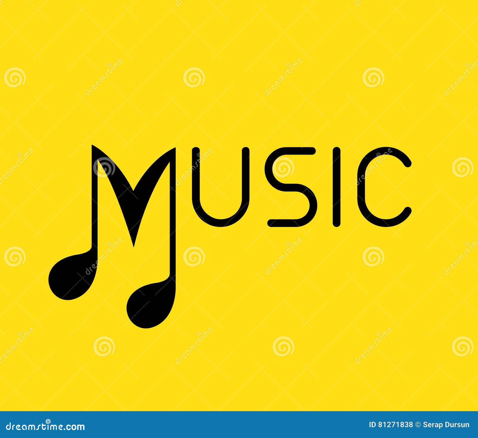 Music Logo with Note stock illustration. Illustration of note - 81271838