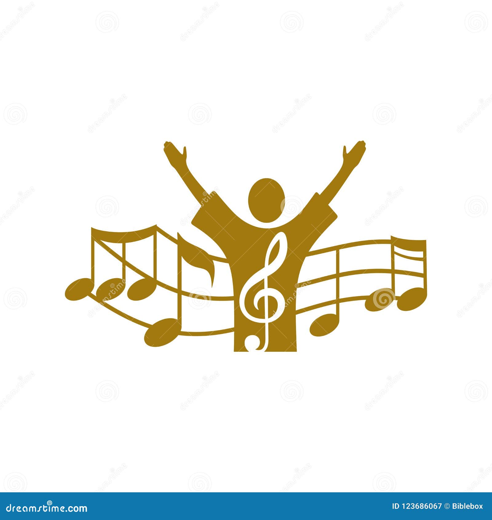 Music Logo. the Person is Singing Stock Vector - Illustration of faith ...