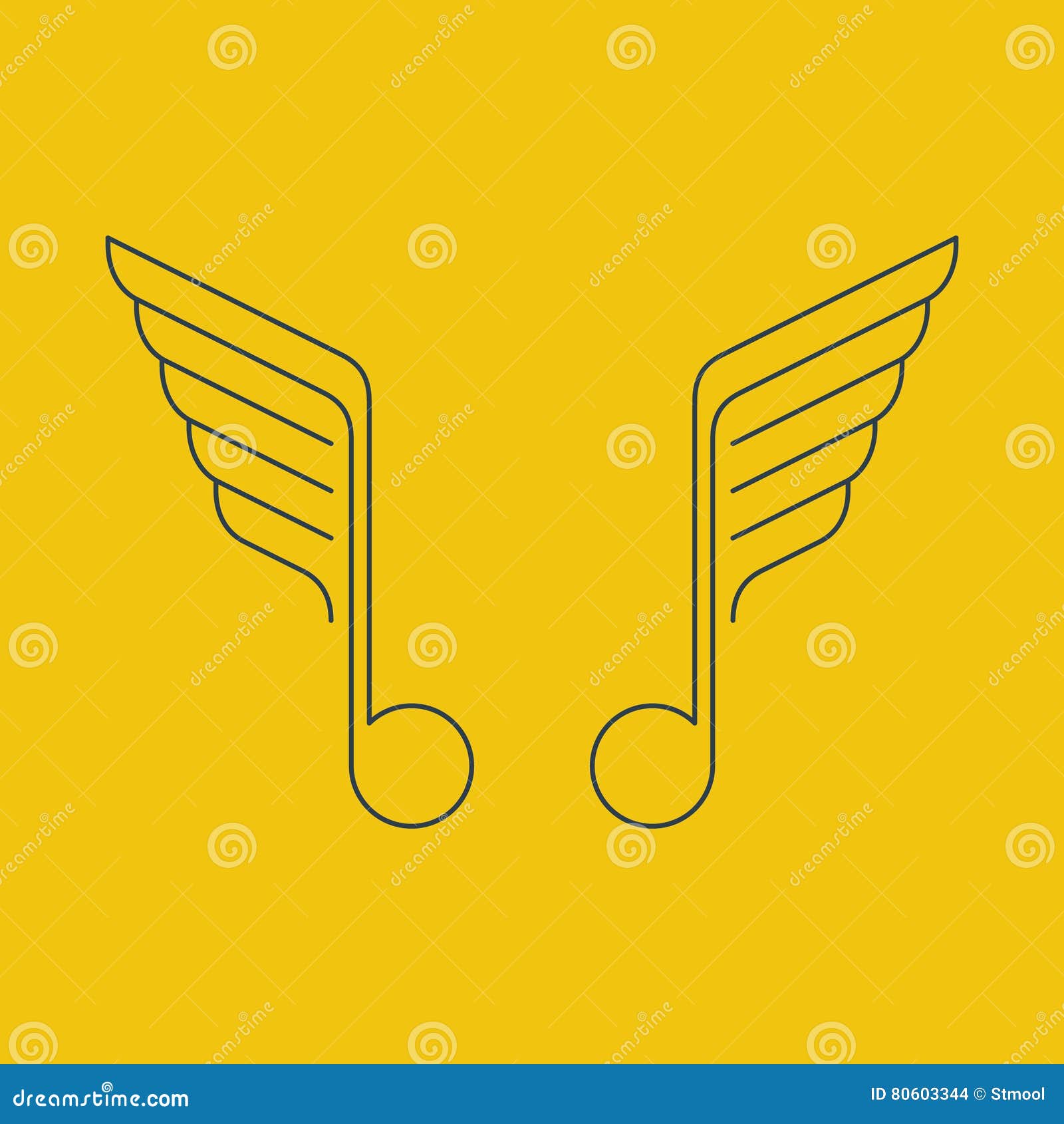 Winged Music Notation Logo Cartoon Vector | CartoonDealer.com #228202997
