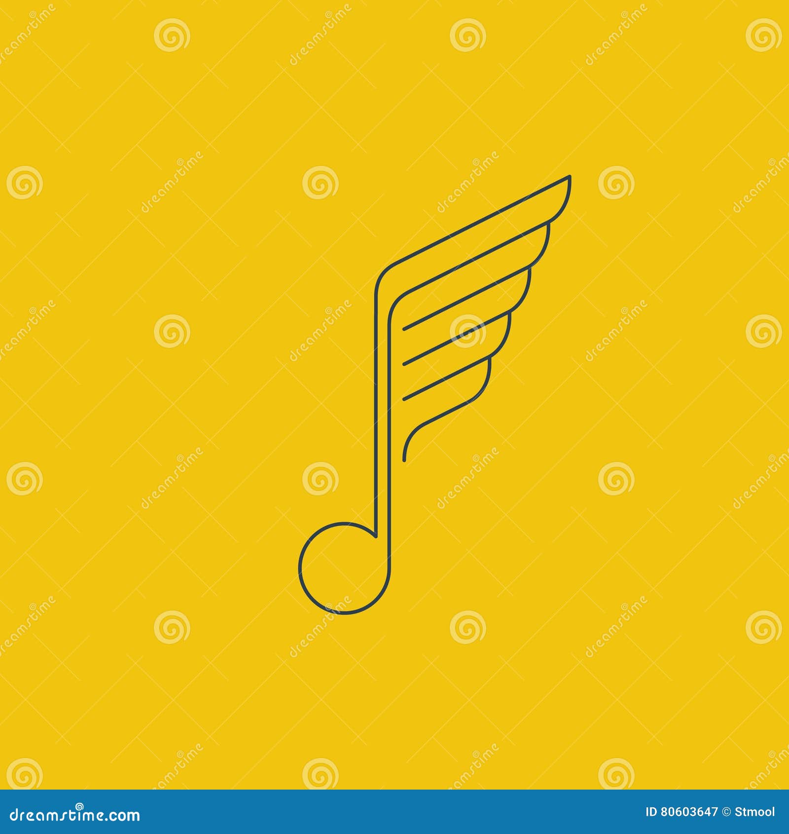 Winged Music Notation Logo Cartoon Vector | CartoonDealer.com #228202997