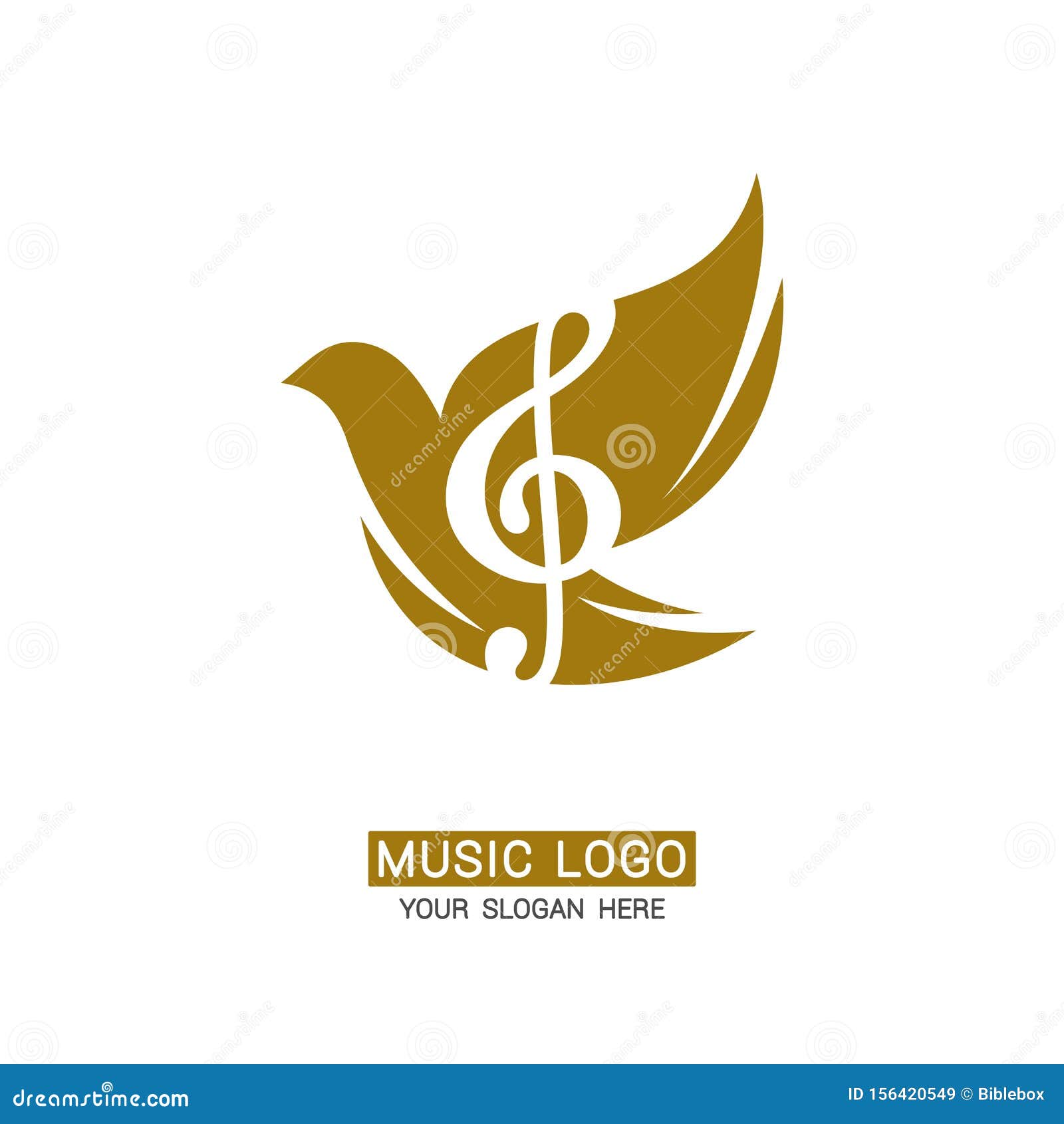 Music Logo. Treble Clef on a Dove Background. Stock Vector ...