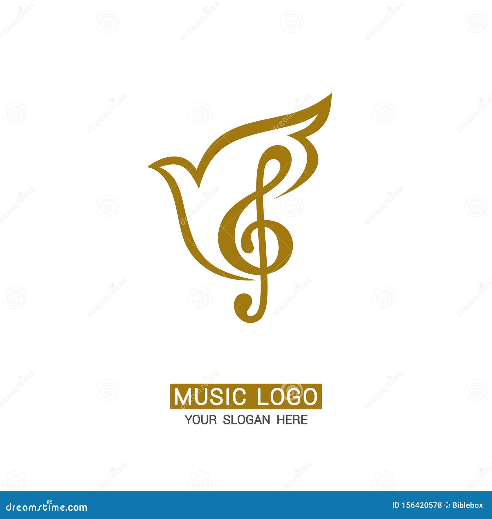 Music Logo. Treble Clef on a Dove Background. Stock Vector ...