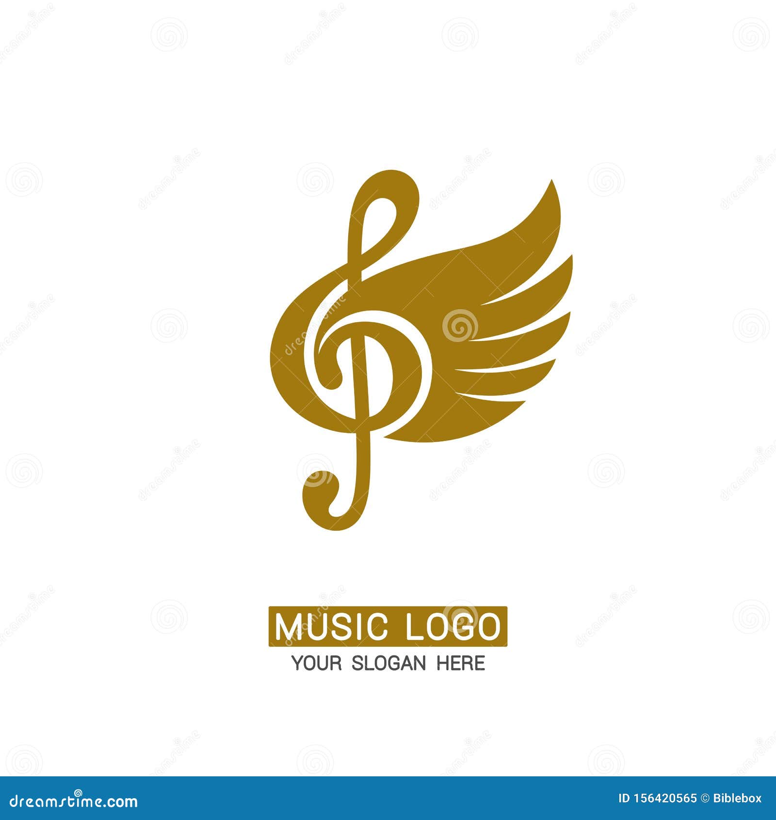 Music Logo. Winged Treble Clef Stock Vector - Illustration of colored ...