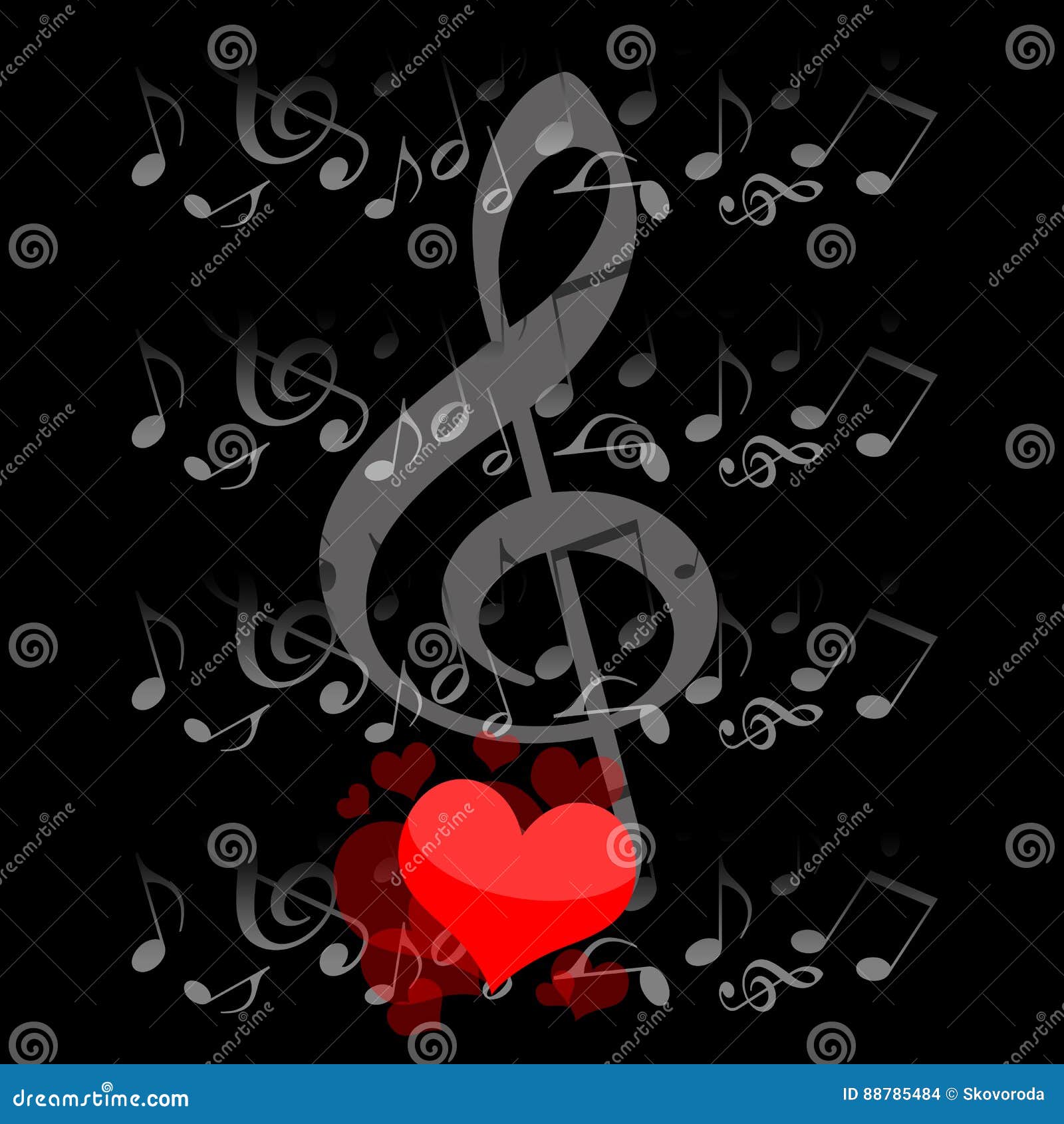 Music and love stock illustration. Illustration of avantgarde - 88785484