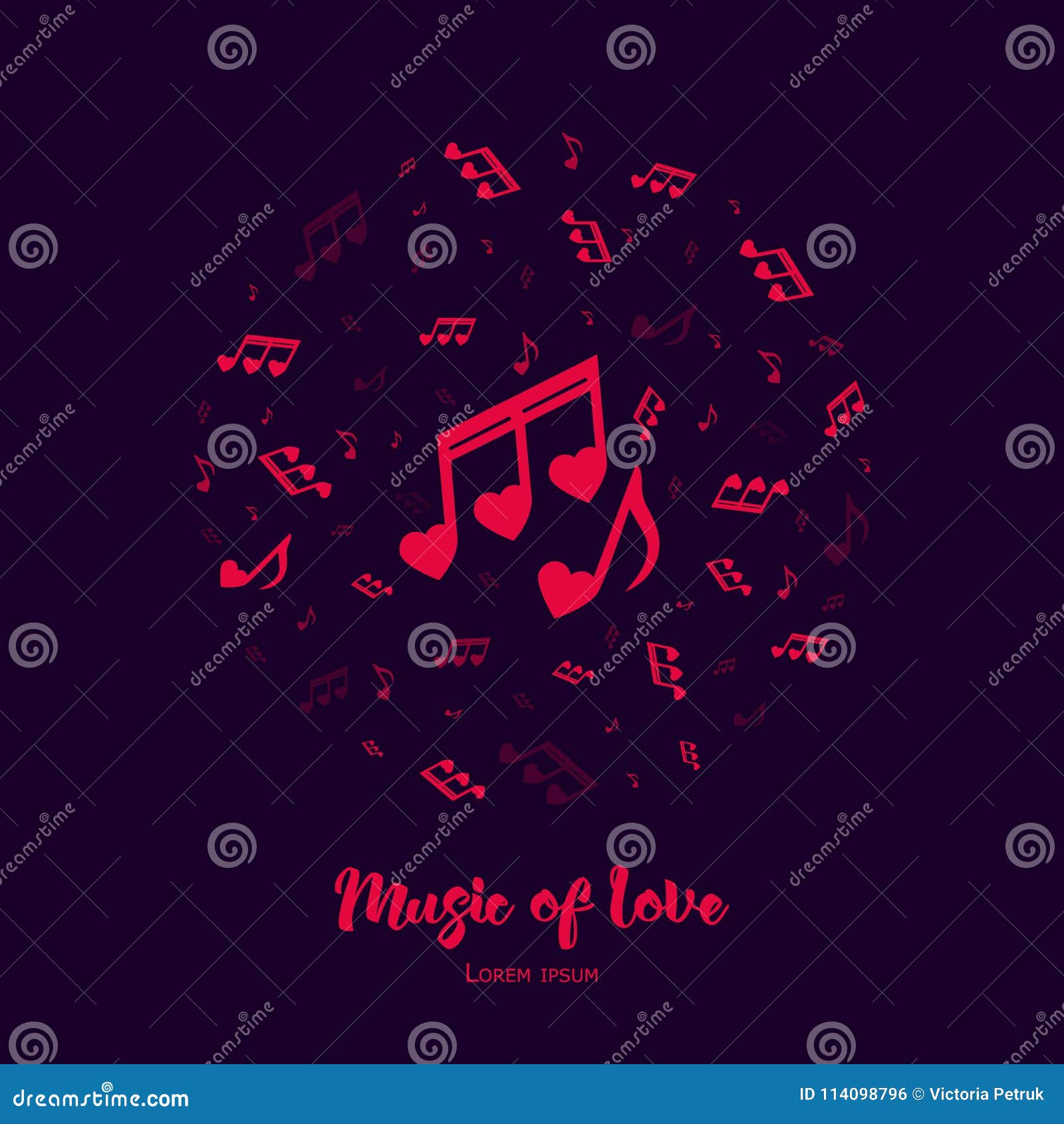 Music of Love stock vector. Illustration of romantic - 114098796