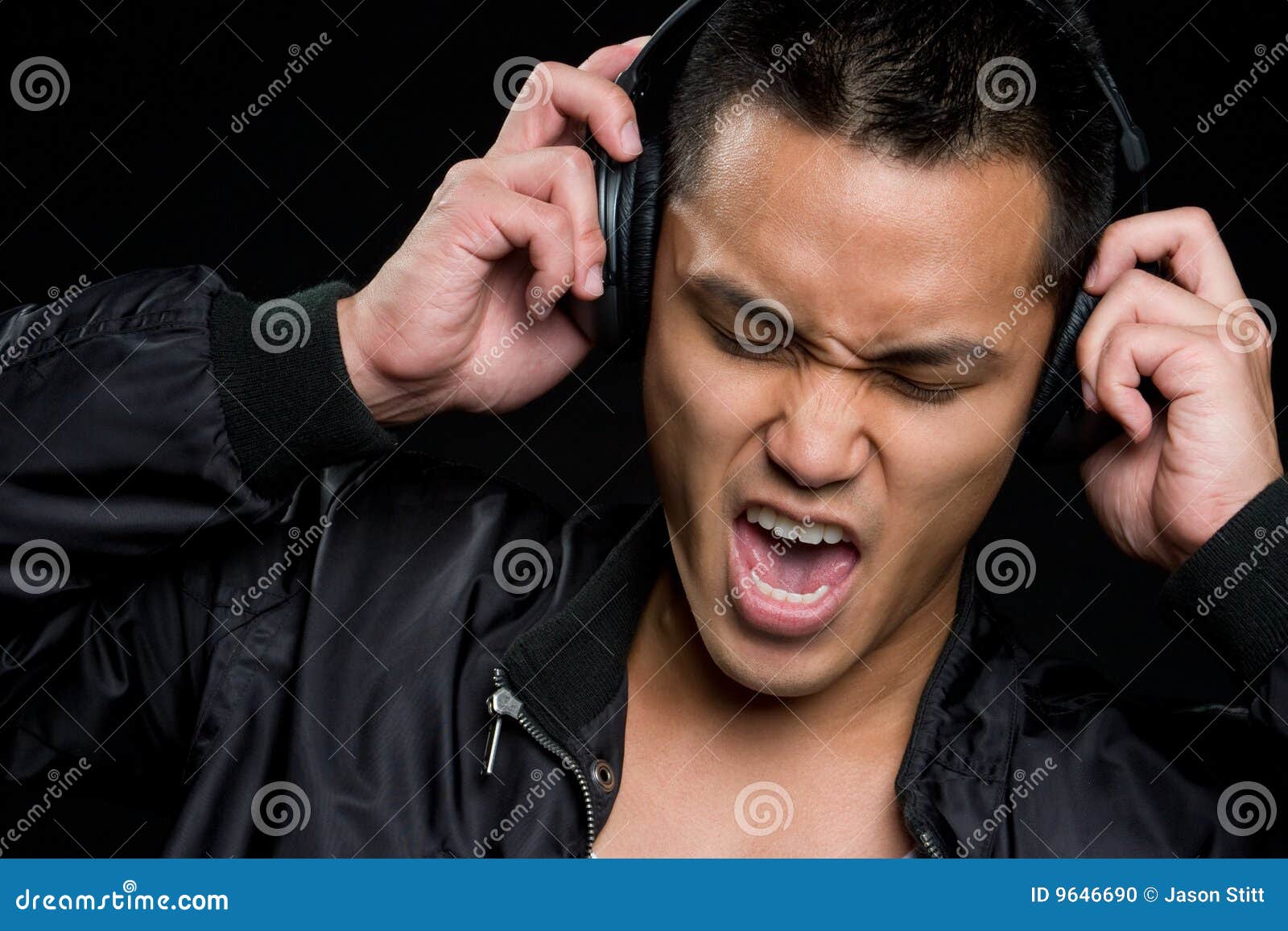 Music Man stock photo. Image of person, black, music, portrait - 9646690
