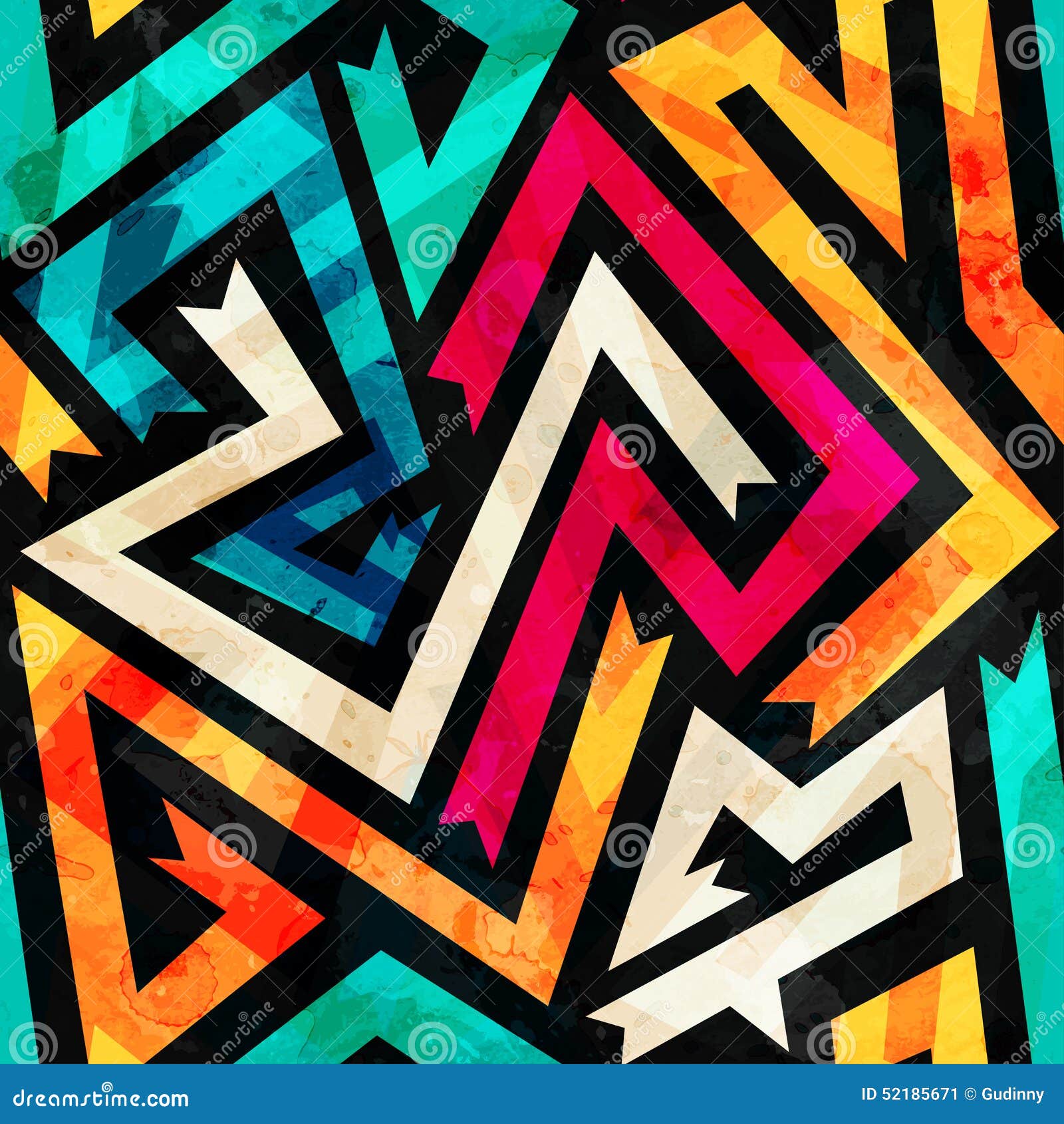 Music Maze Seamless Pattern with Grunge Effect Stock Vector ...