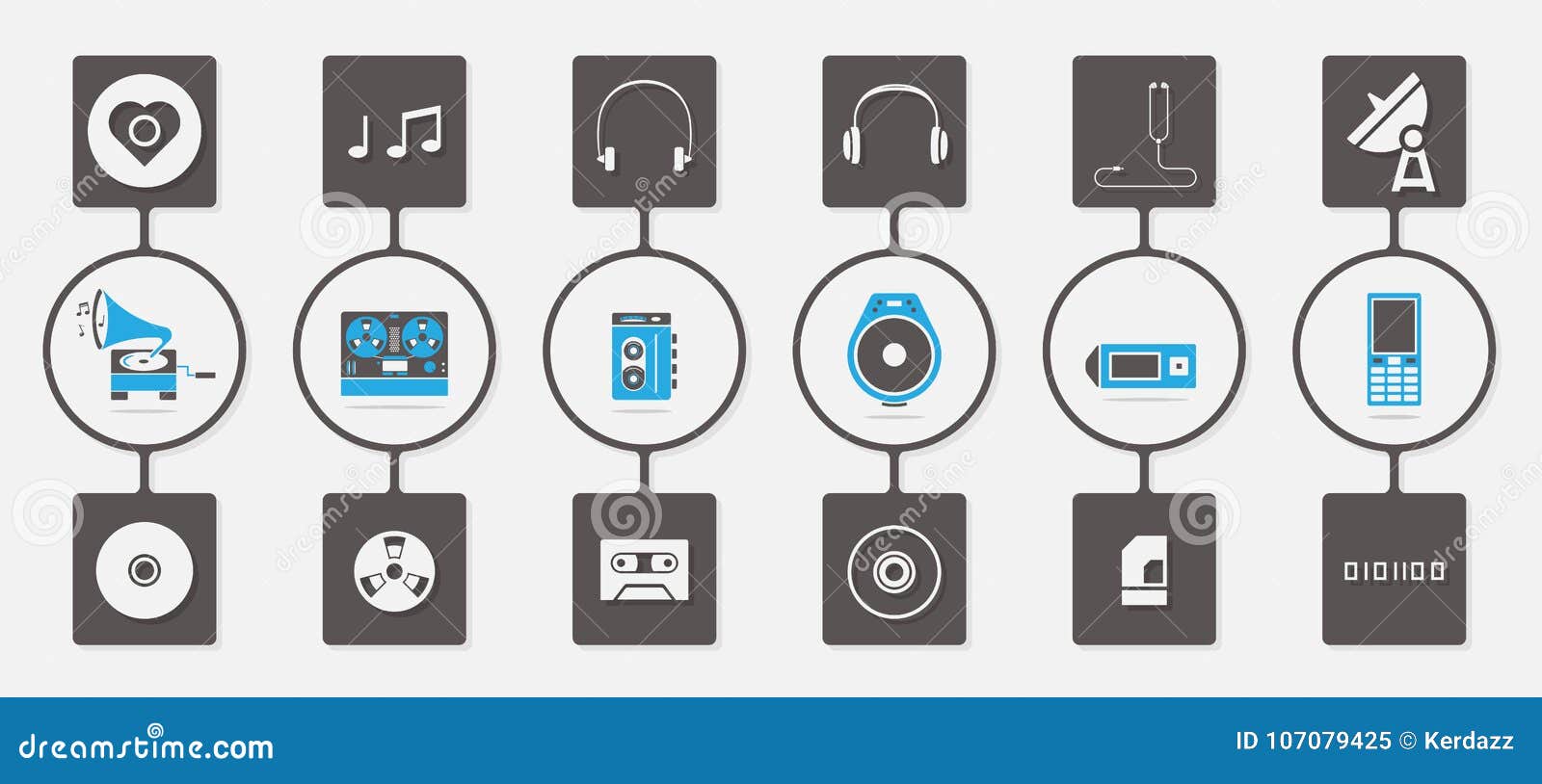 Music Media Infographic Icon Set Stock Vector - Illustration of ...