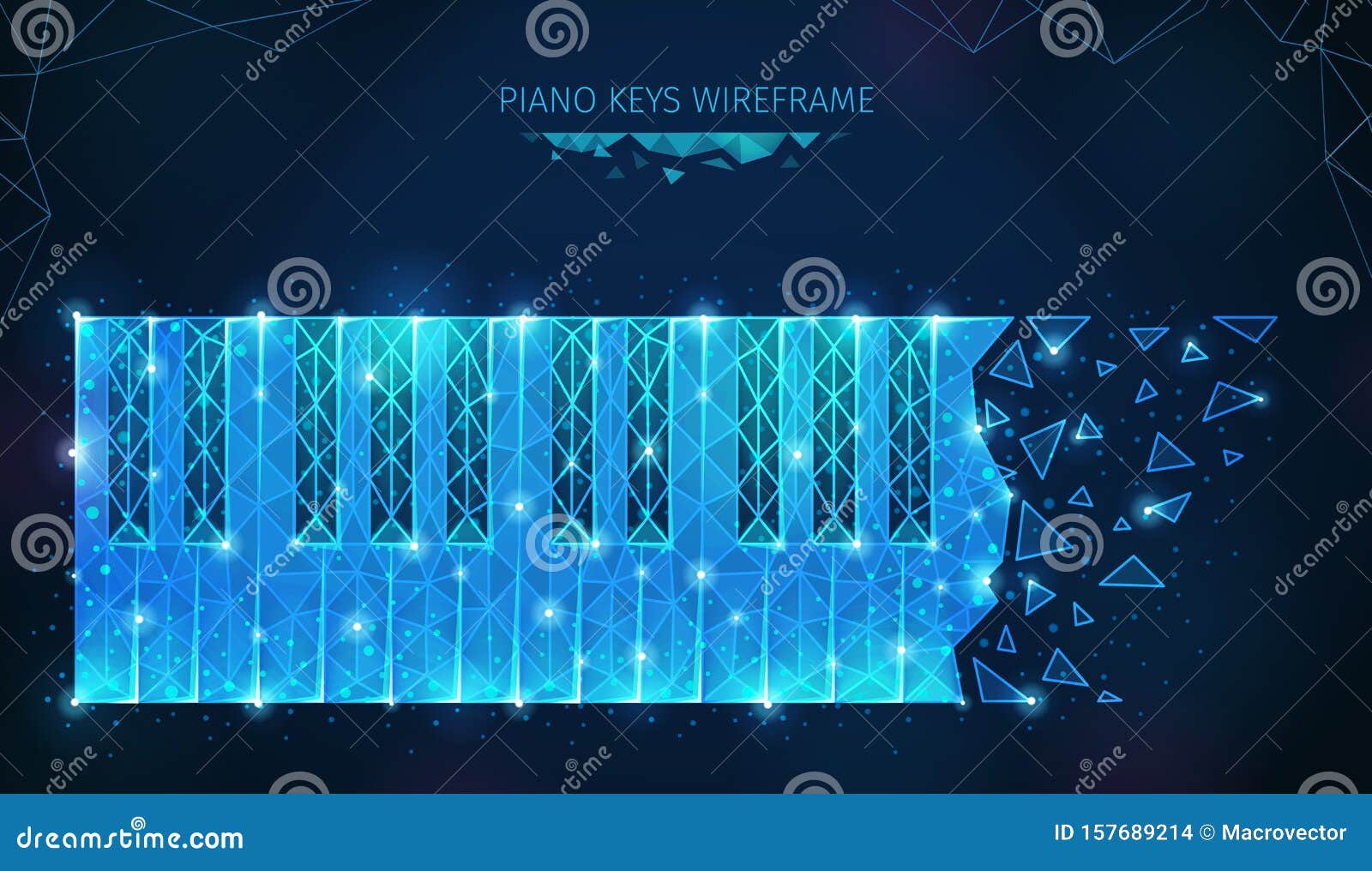 Wireframe Piano Keys Composition Stock Vector - Illustration of ...
