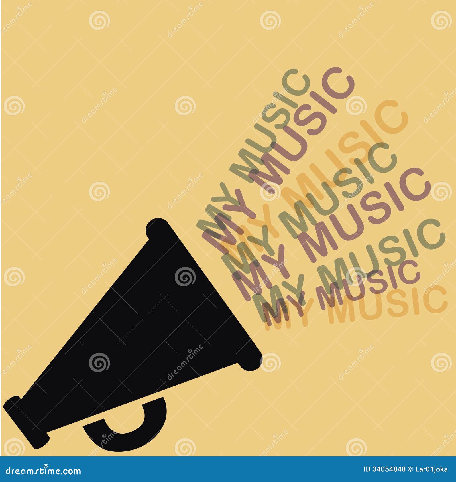 Music and megaphone stock vector. Illustration of abstract - 34054848