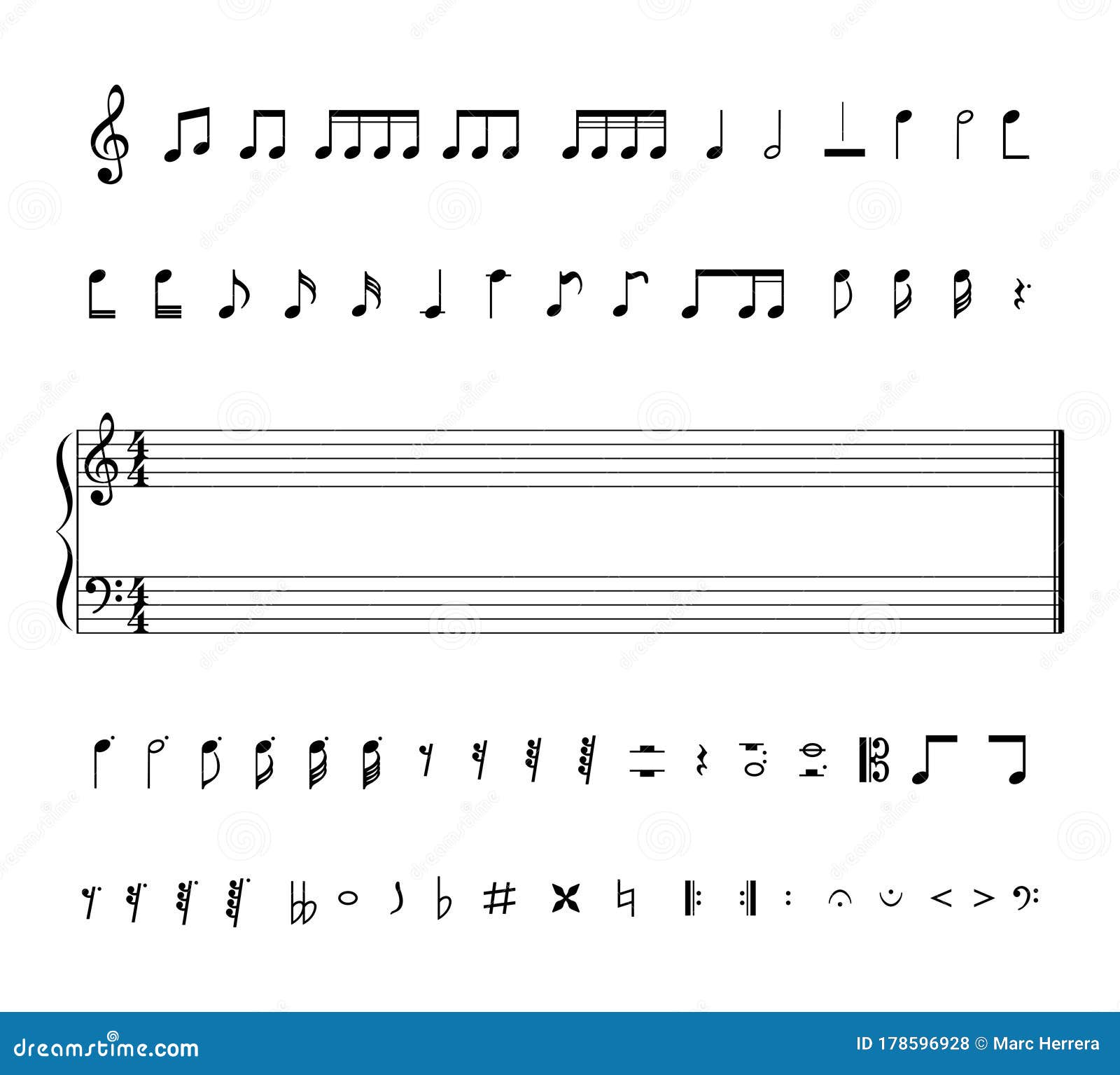 Music and Melody Illustration Set Stock Illustration - Illustration of ...