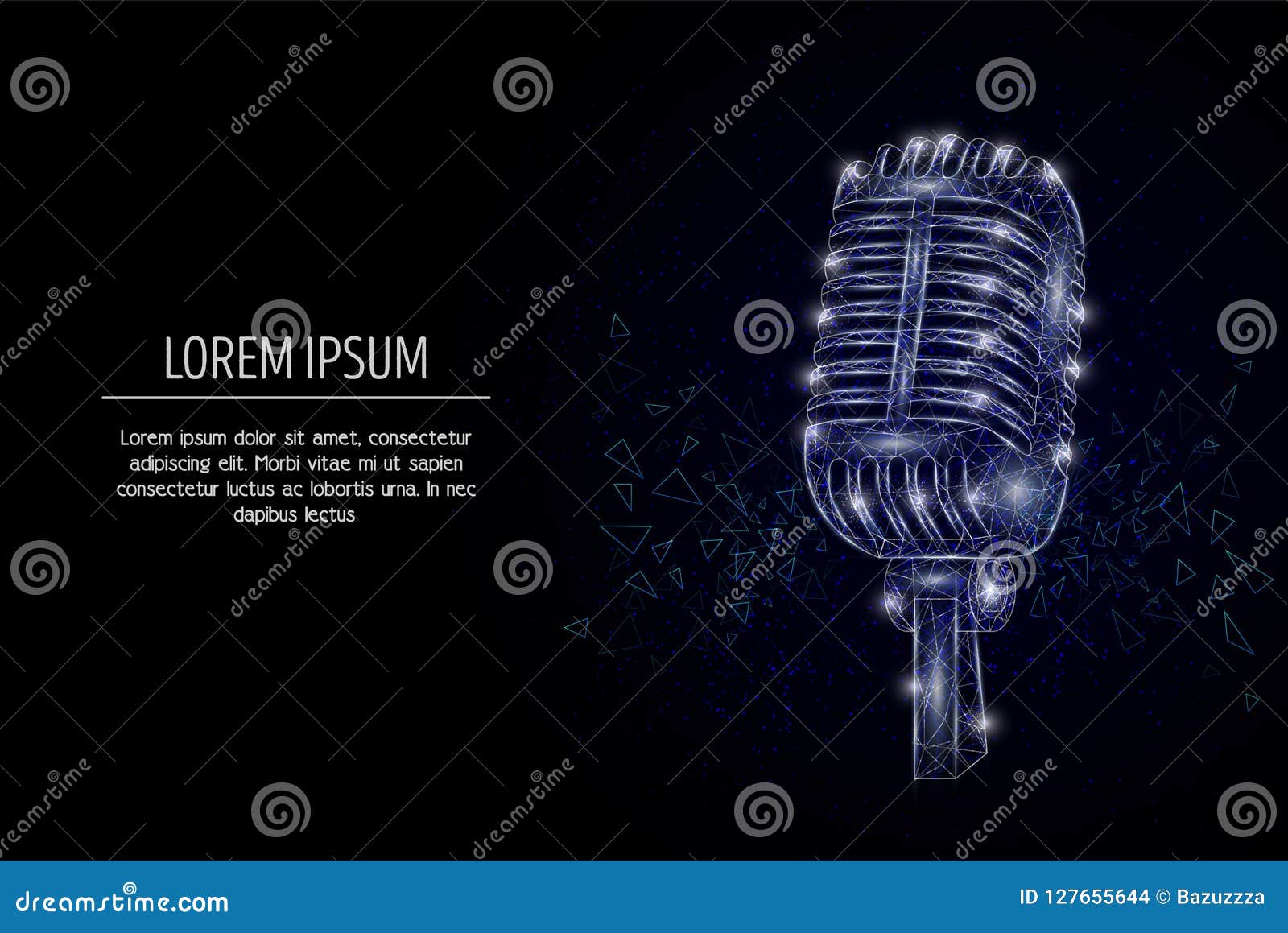 Music Microphone Vector Geometric Polygonal Art Style Design Stock ...