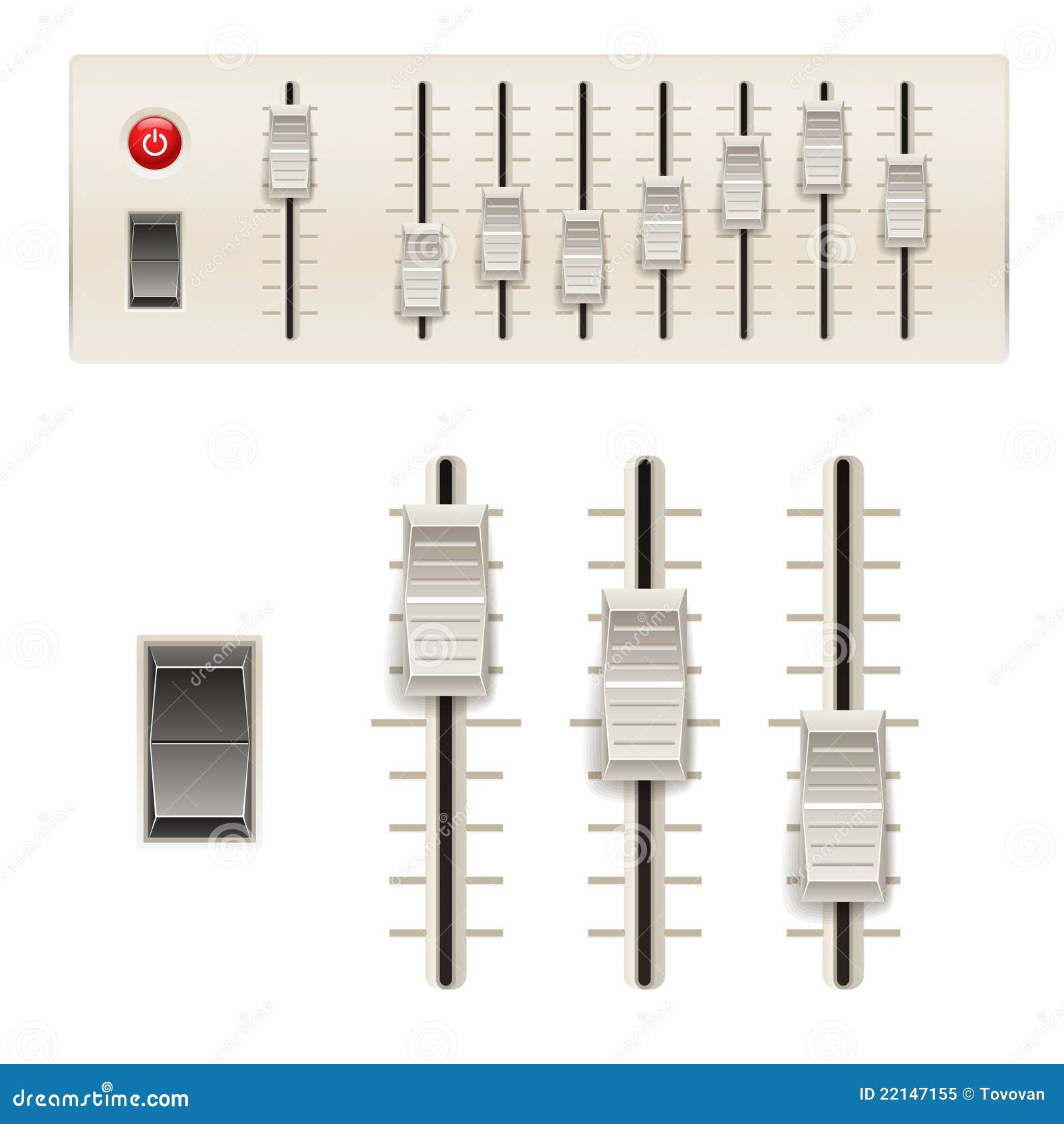Music mixer sliders stock vector. Illustration of control - 22147155
