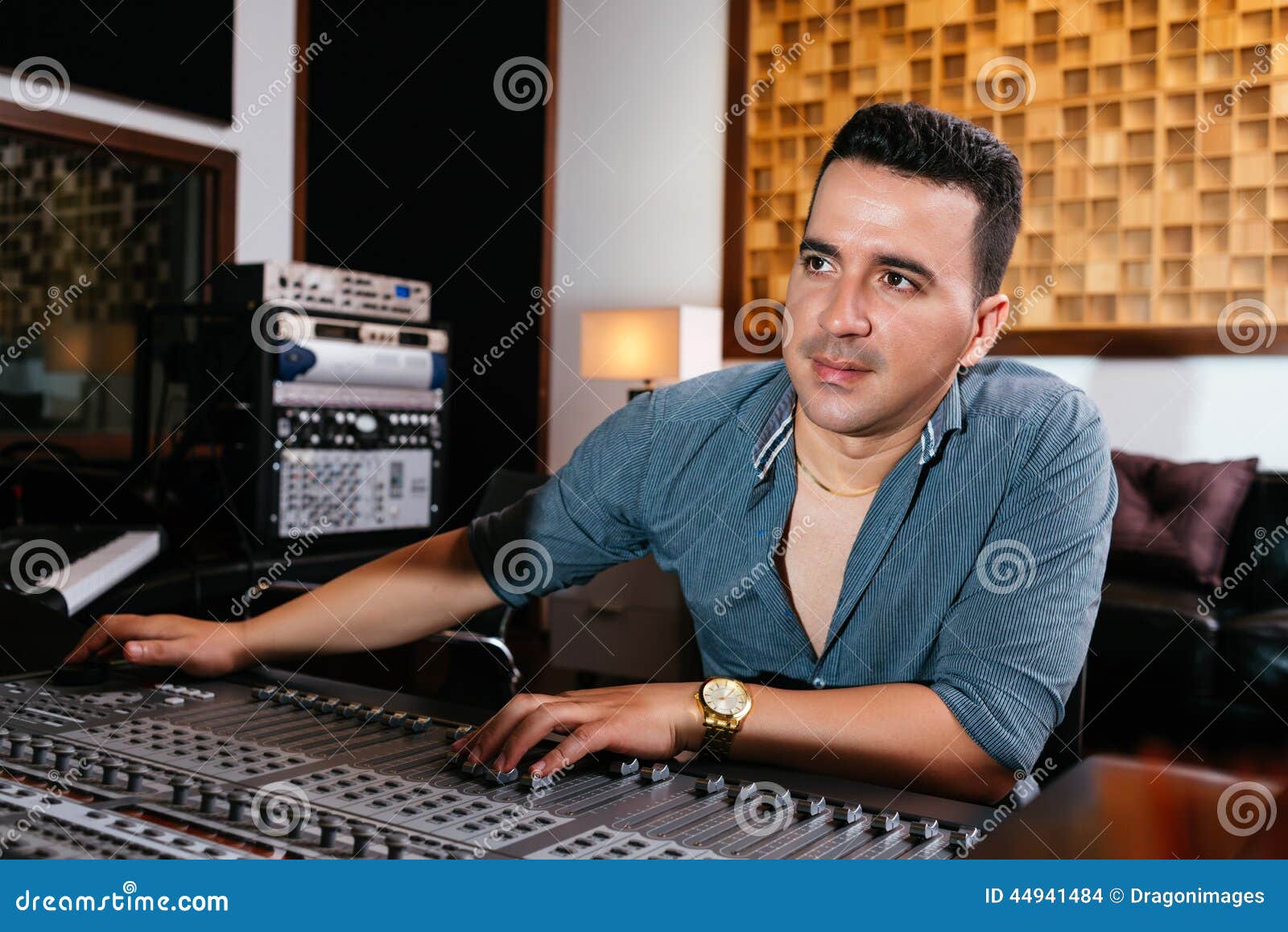 At the music mixer stock photo. Image of equipment, mixing - 44941484
