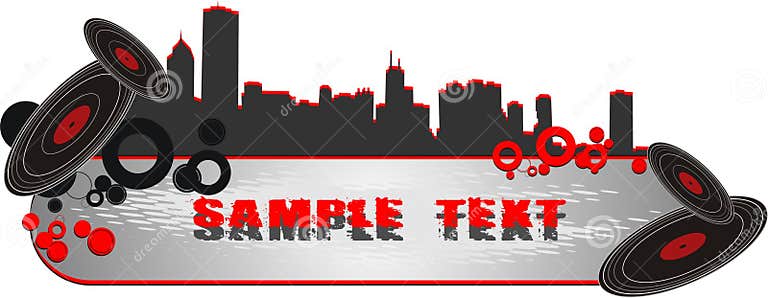 Music of the modern city stock vector. Illustration of disc - 7846288