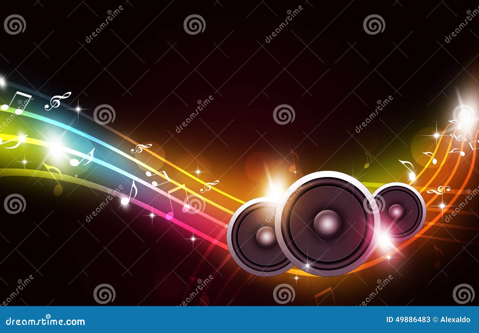 Music Multicolor Background Stock Illustration - Illustration of dark ...