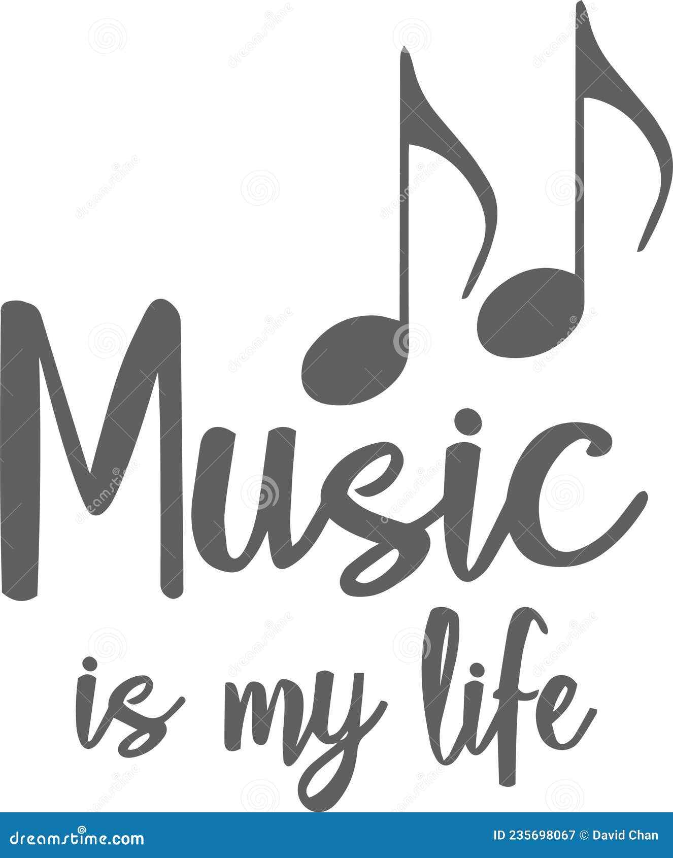 Music is My Life Inspirational Quotes Stock Vector - Illustration of ...