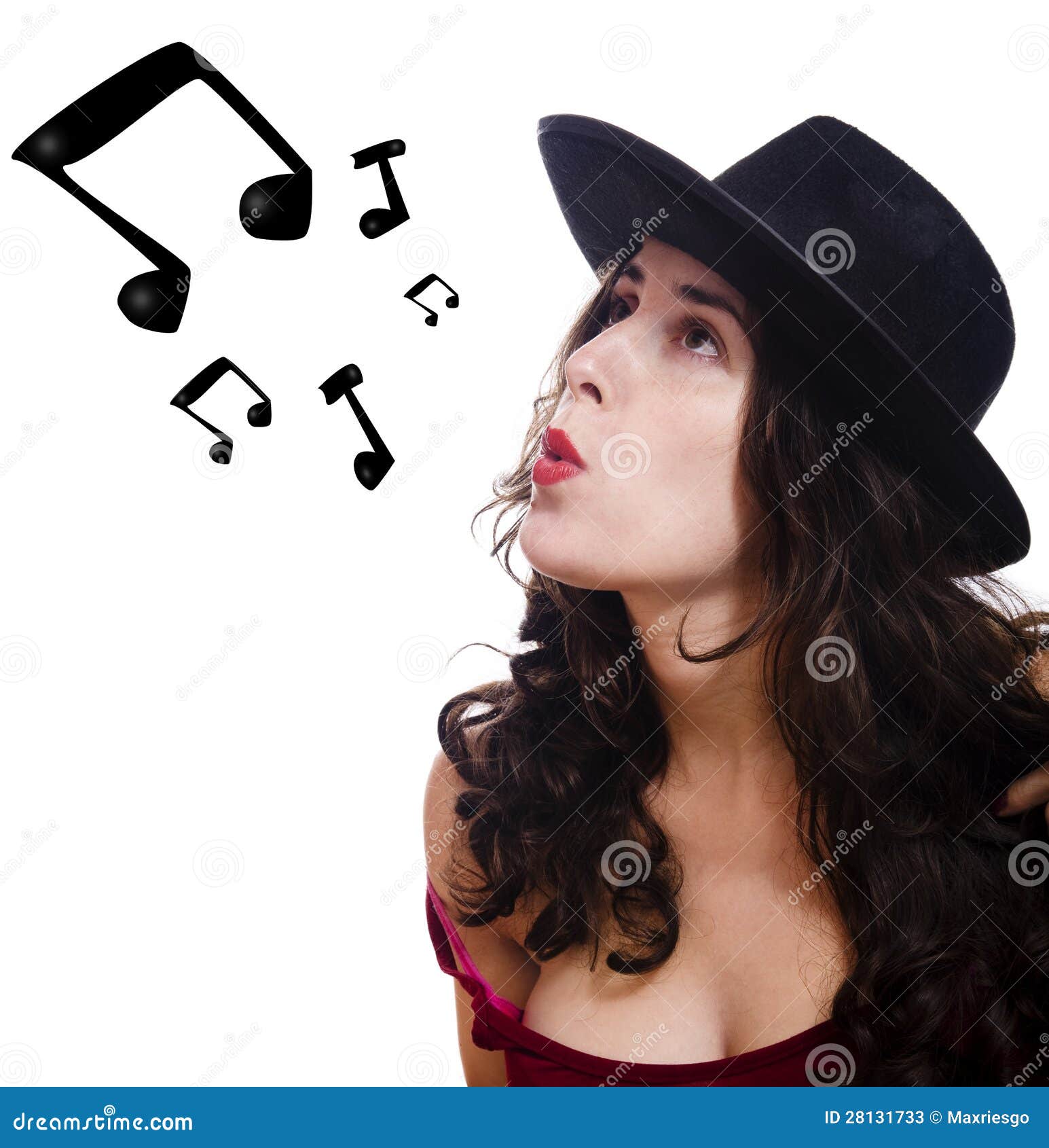 Music on my lips stock image. Image of humming, fashion - 28131733
