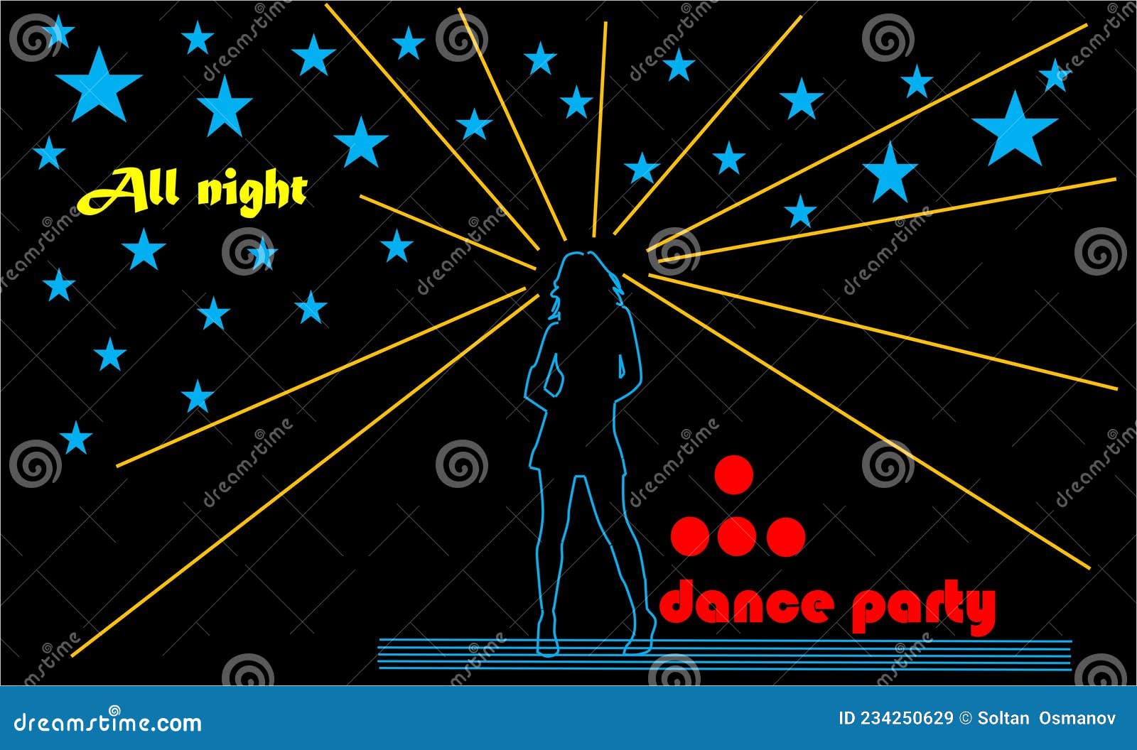Music and Night Dance Party. Background and Illustration Stock ...