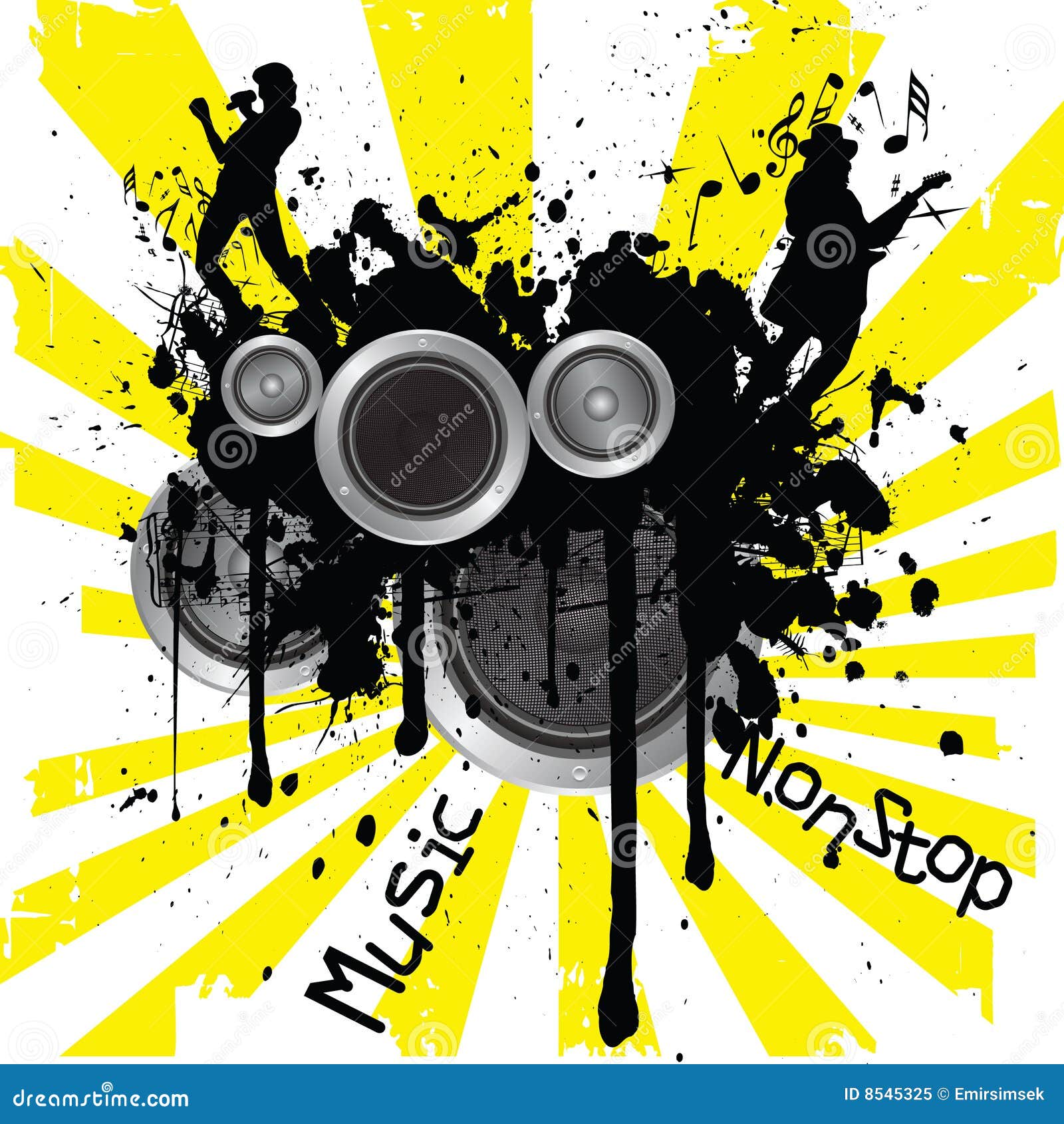 Music Non Stop stock vector. Illustration of glamour, concept - 8545325