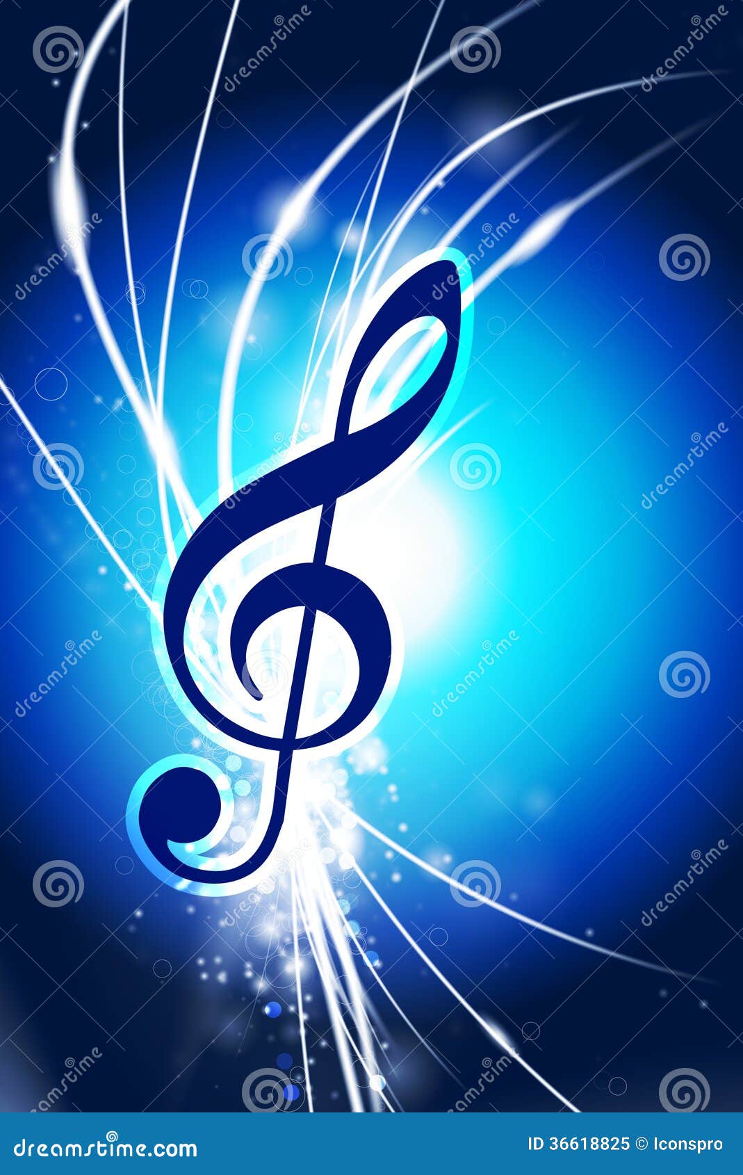 Music Note on Abstract Modern Light Background Stock Illustration ...