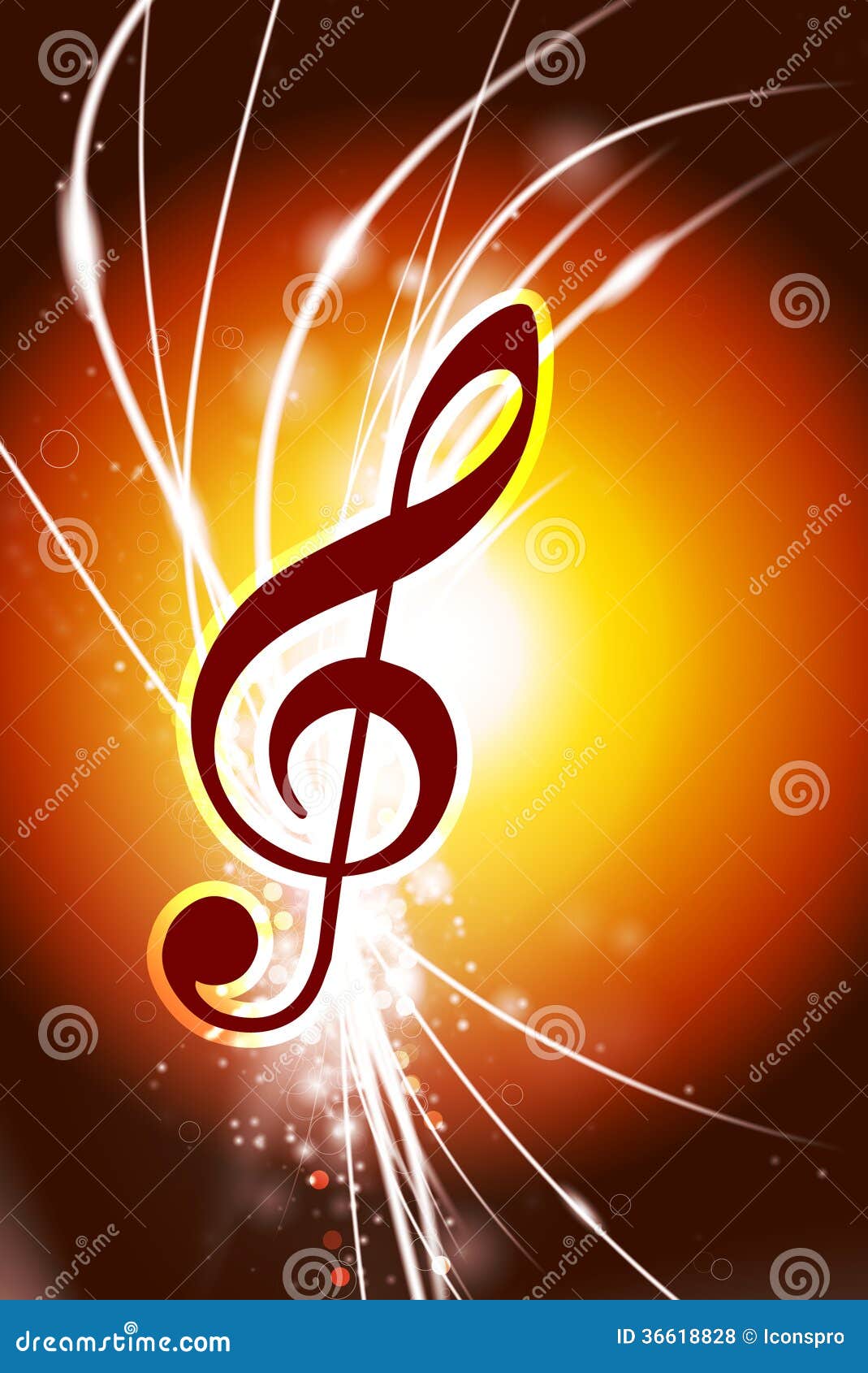 Music Note on Abstract Modern Light Background Stock Illustration ...
