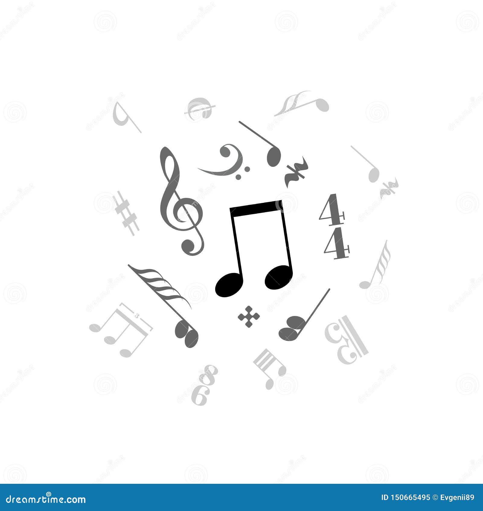 Music Note, Abstract Sound Signs on White Stock Vector - Illustration ...