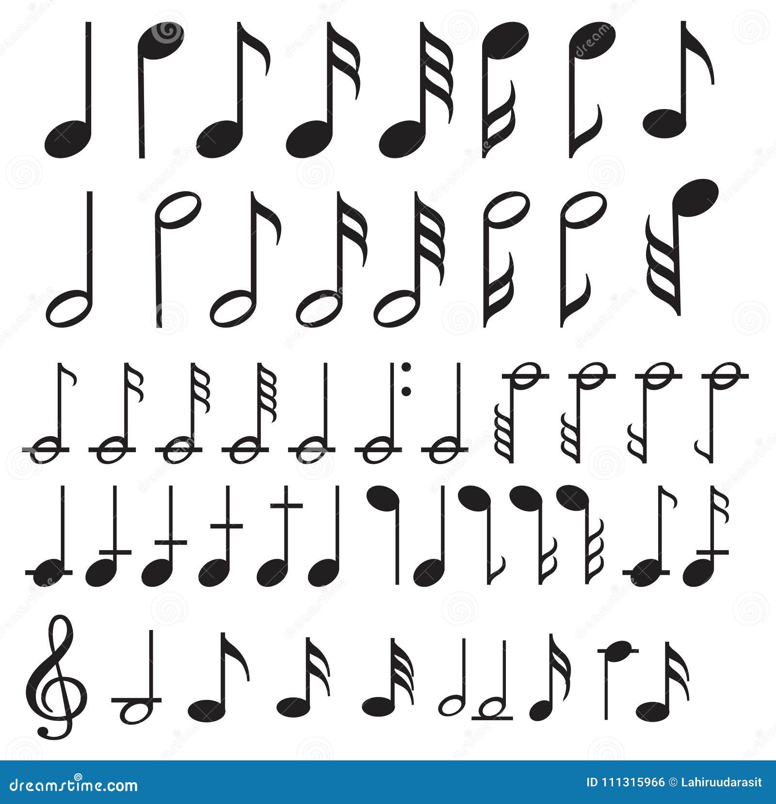 Music Note Background with Symbols Stock Vector - Illustration of ...
