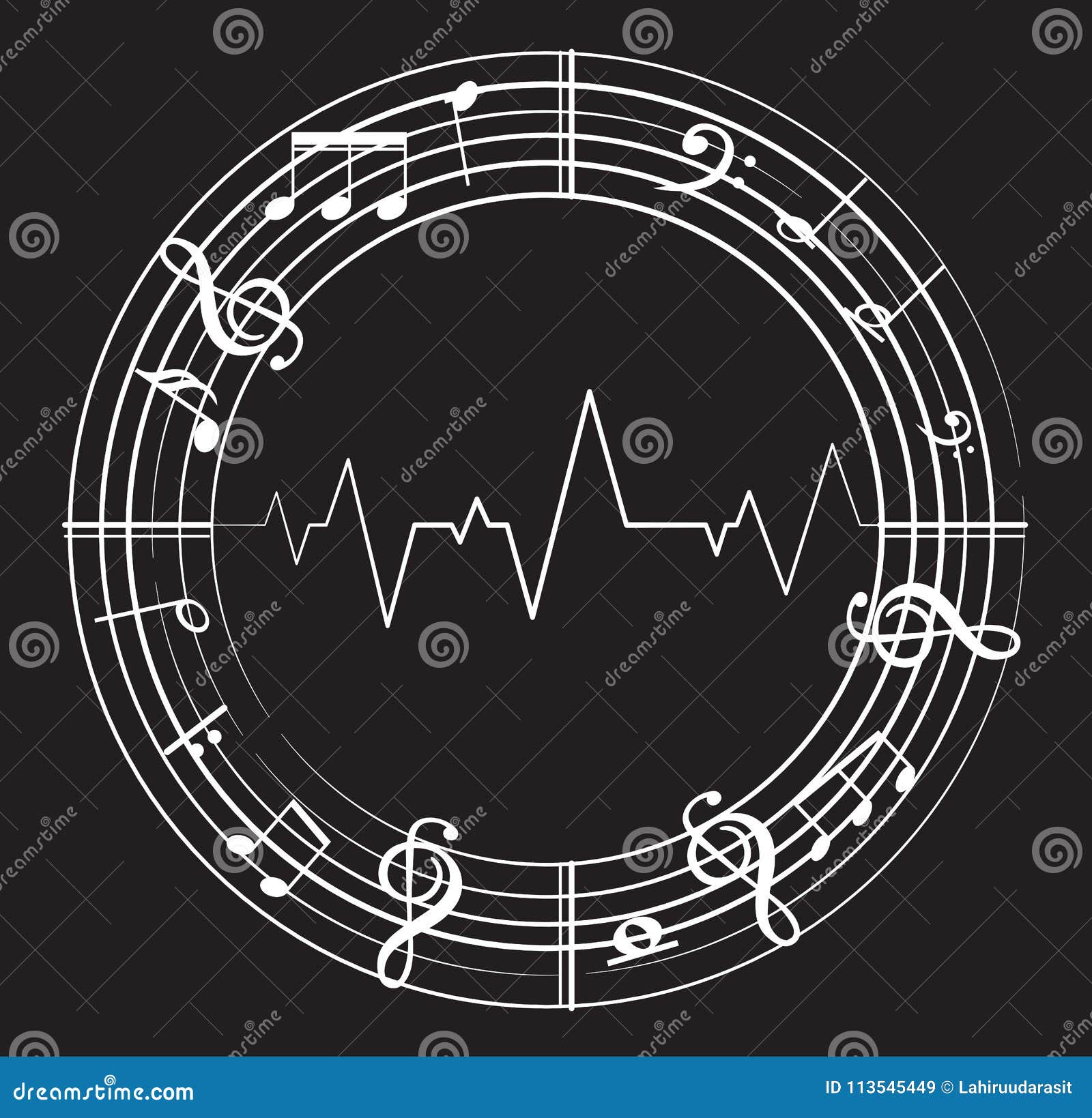 Music Note Background with Symbols Stock Vector - Illustration of notes ...