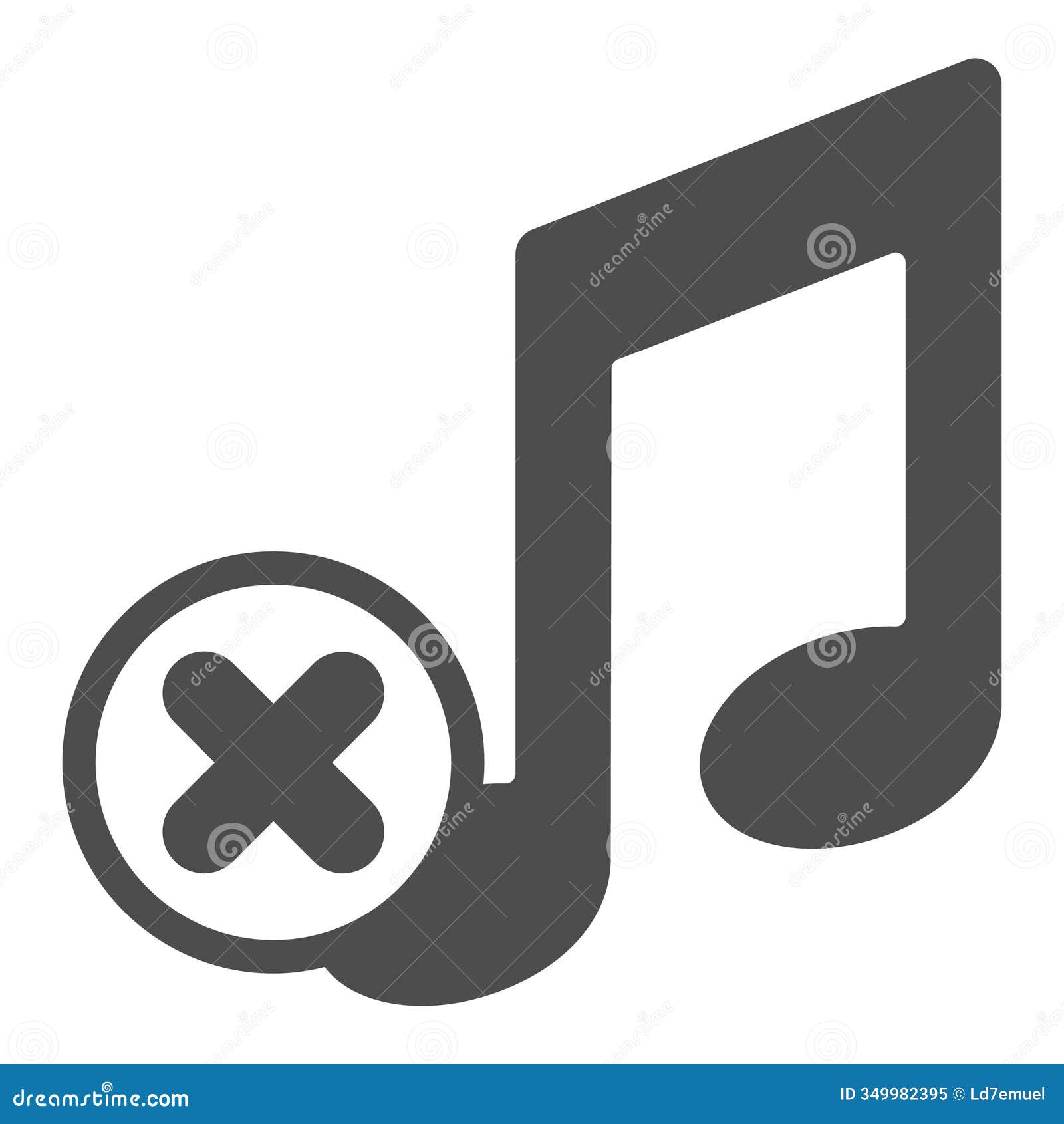 Music Note Ban Solid Icon, Prohibited Items Concept. Vector Graphics ...