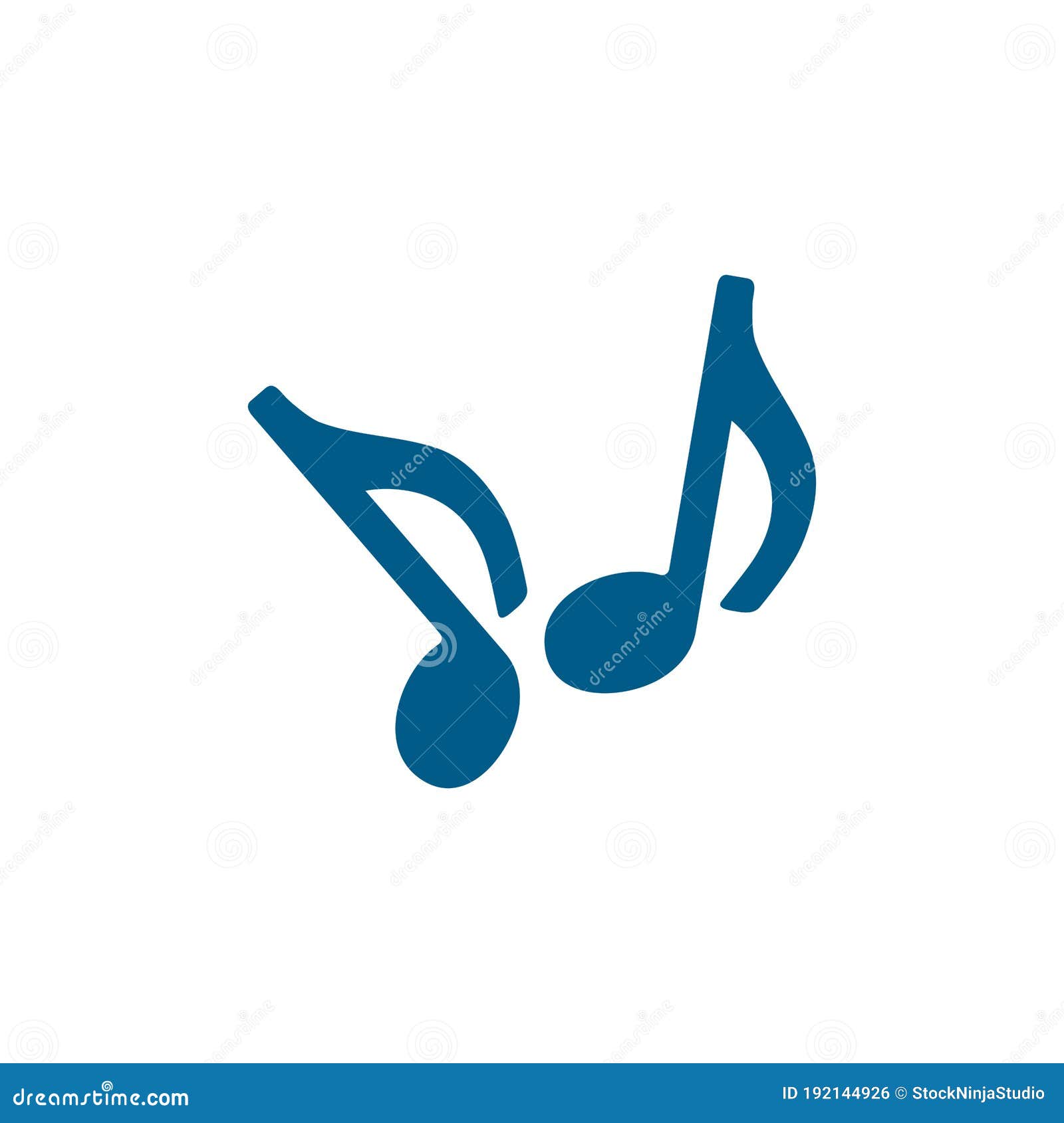 Music Note Blue Icon on White Background. Blue Flat Style Vector ...