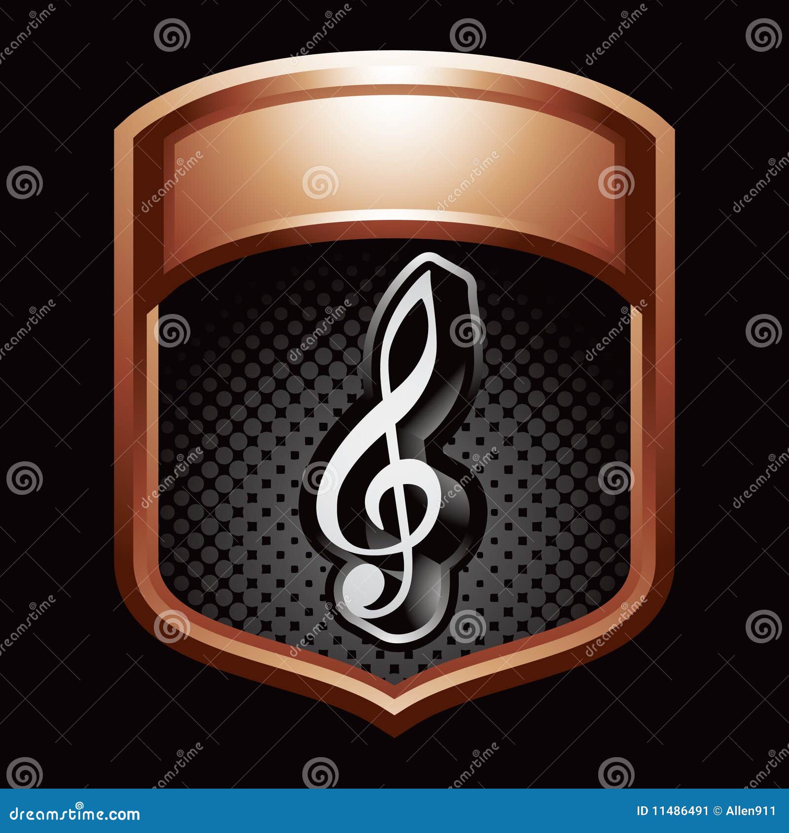 Music Note on Bronze Display Stock Vector - Illustration of funky ...