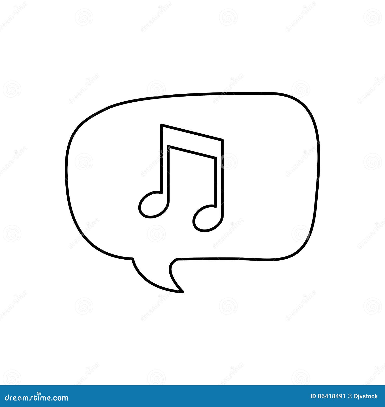 Music note in bubble stock illustration. Illustration of music - 86418491