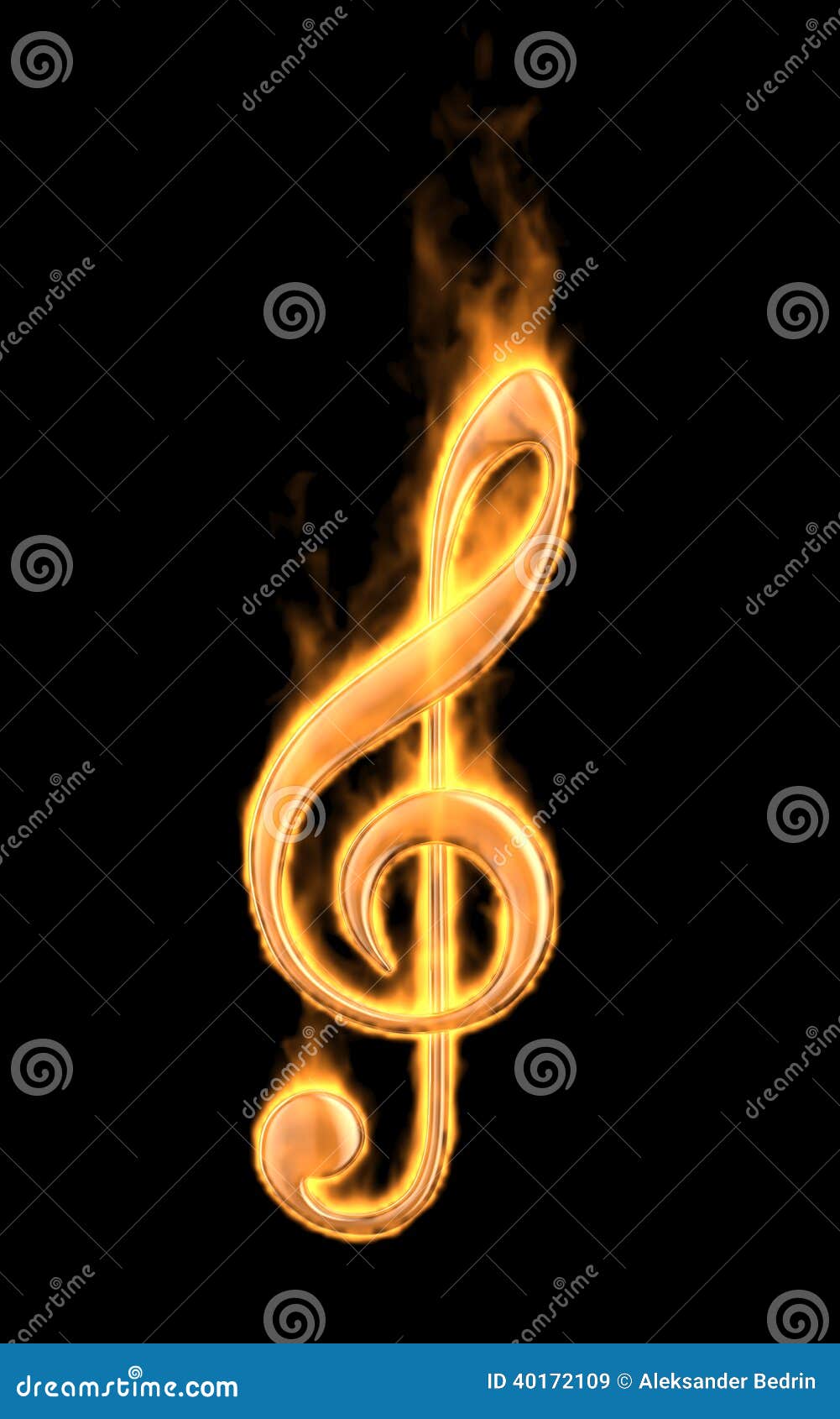 Music Note Burn in Fire. 3D Icon Isolated Stock Illustration ...