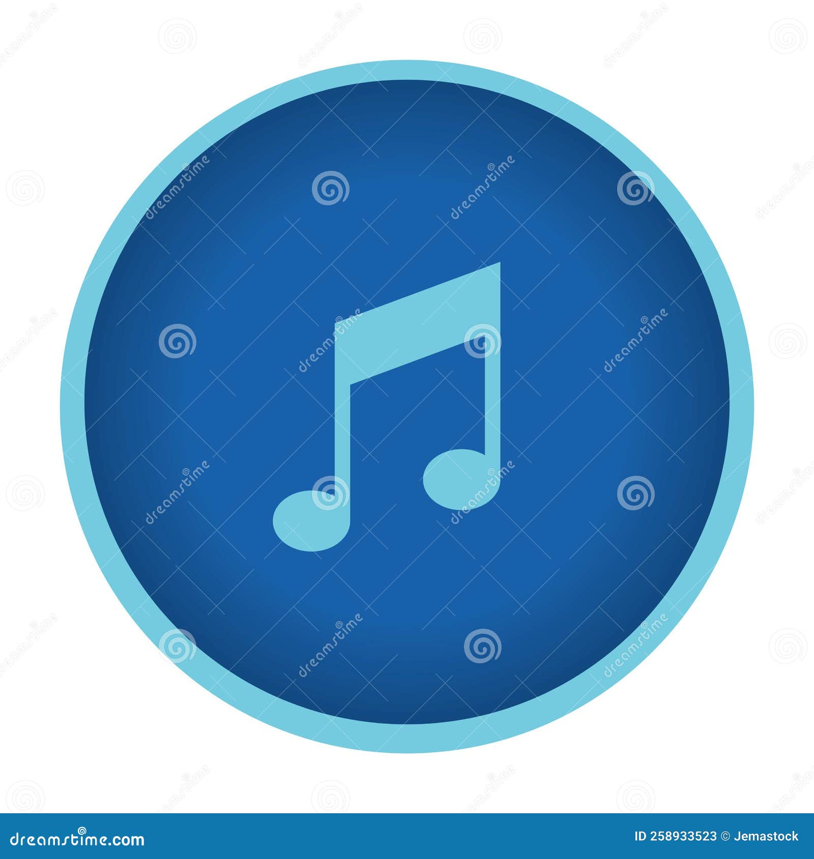 Music note button stock vector. Illustration of sound - 258933523