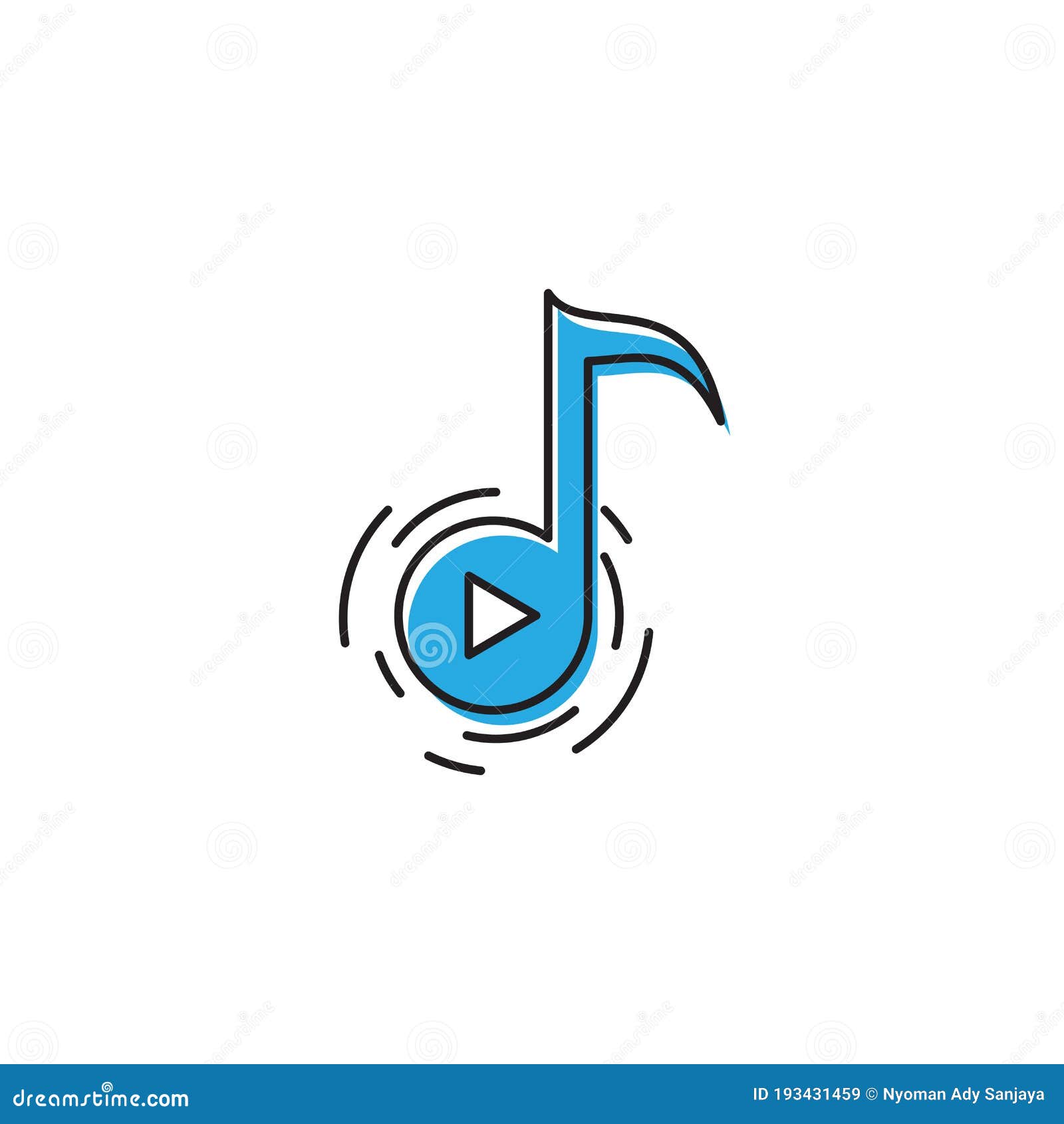 Music Note Button Vector Icon Symbol Isolated on White Background Stock ...