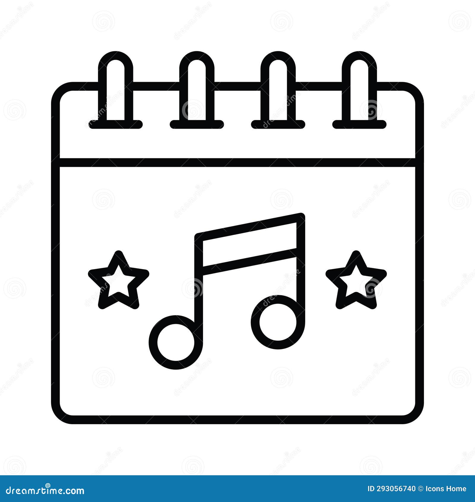 Music Note on Calendar, Concept Vector of Music Concert Stock ...
