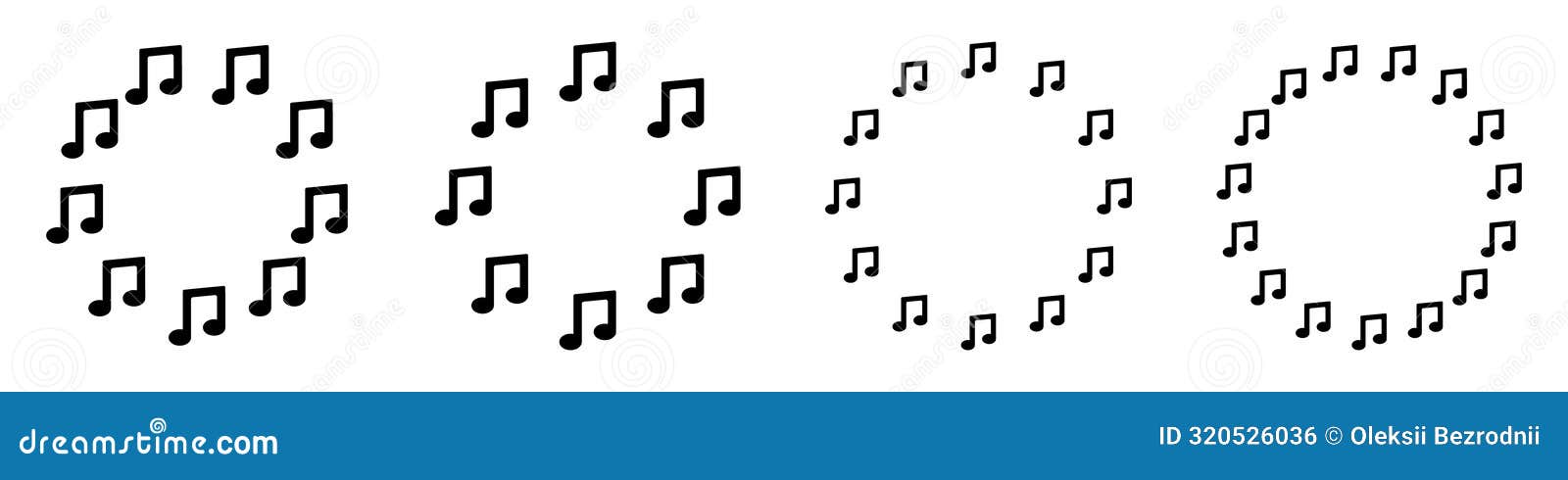 Music Note Circle Frame. Sound Round Border Stock Vector - Illustration ...