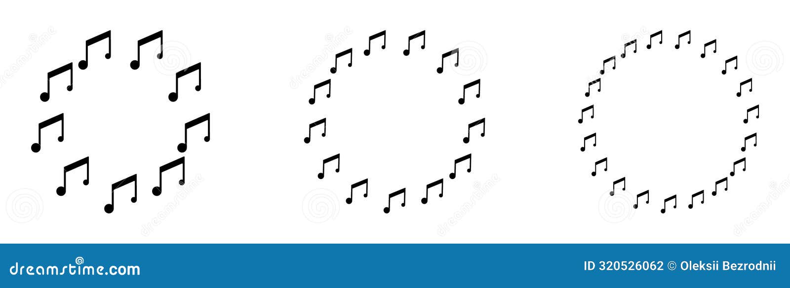 Music Note Circle Frame. Sound Round Border Stock Vector - Illustration ...