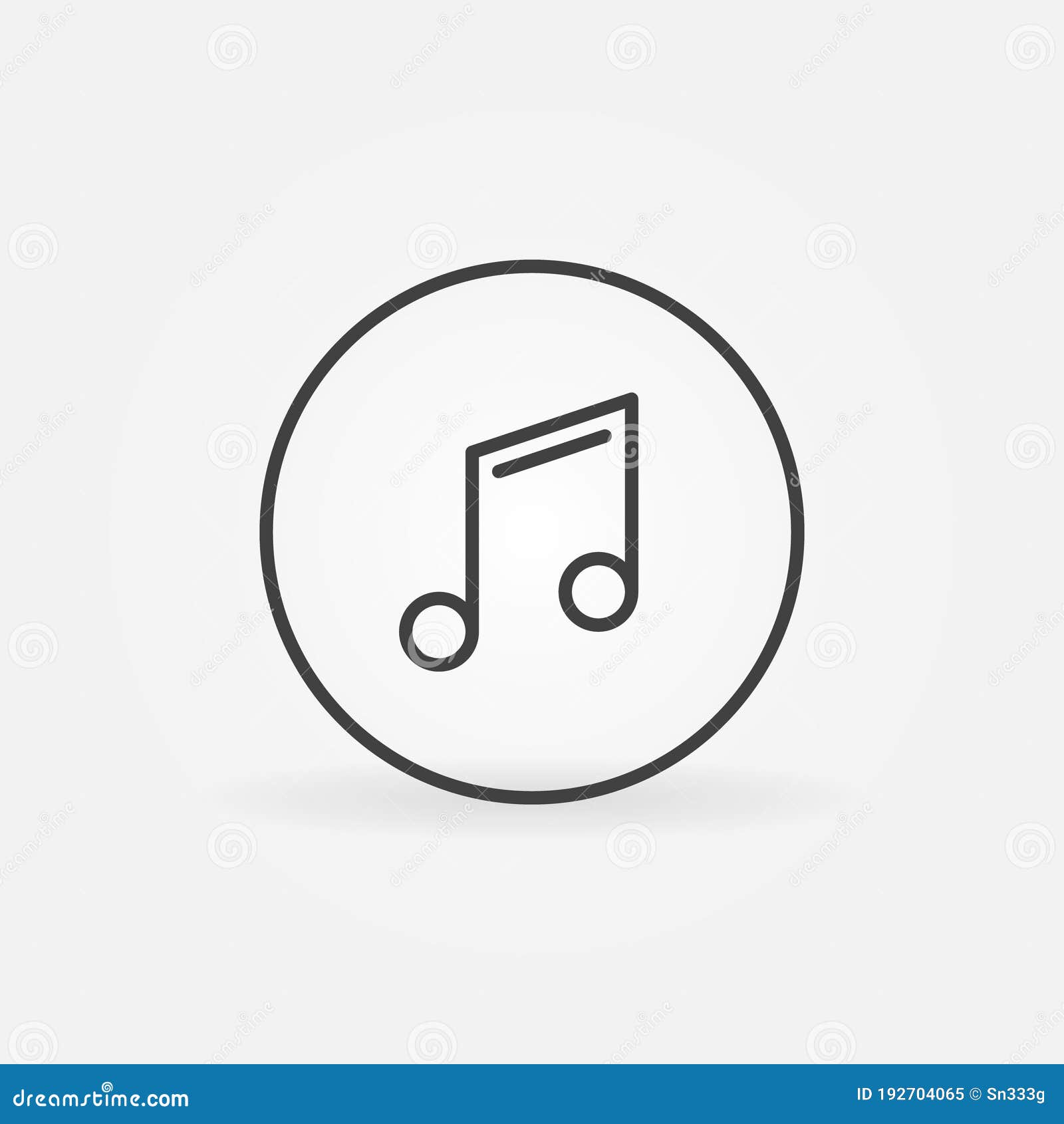 Music Note in Circle Outline Vector Concept Icon Stock Vector ...