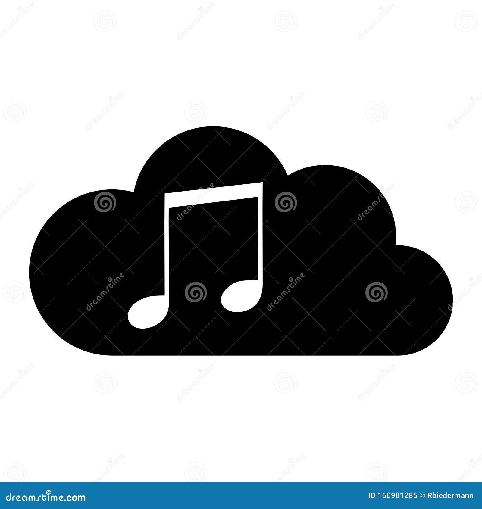 Music Note and Cloud As Vector Illustration Stock Vector - Illustration ...