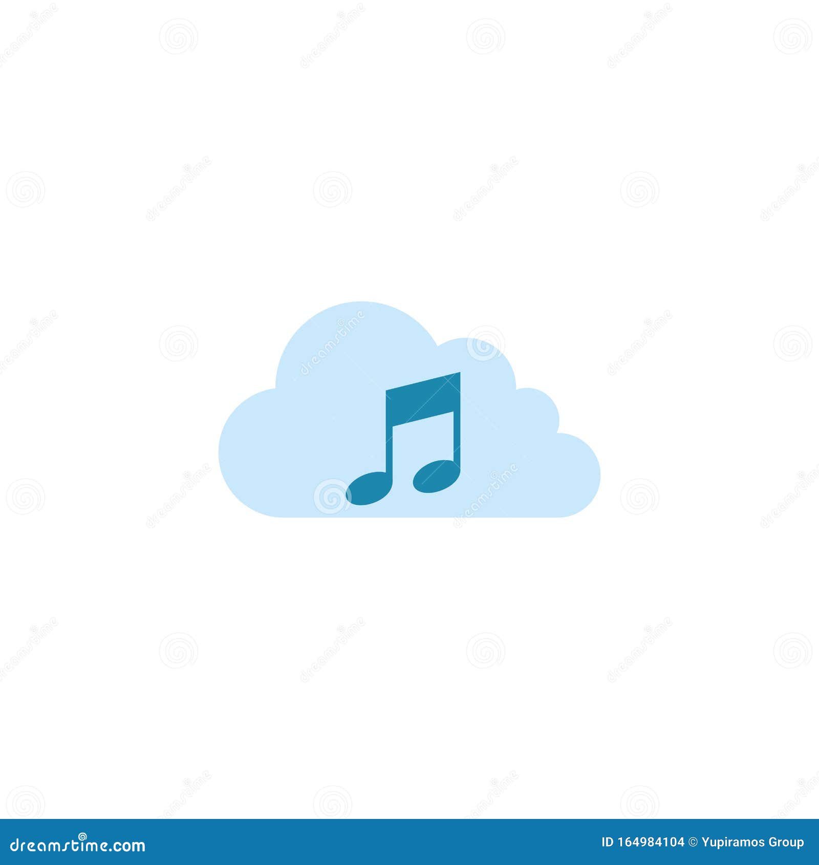 Music Note in Cloud Flat Style Icon Stock Vector - Illustration of clef ...