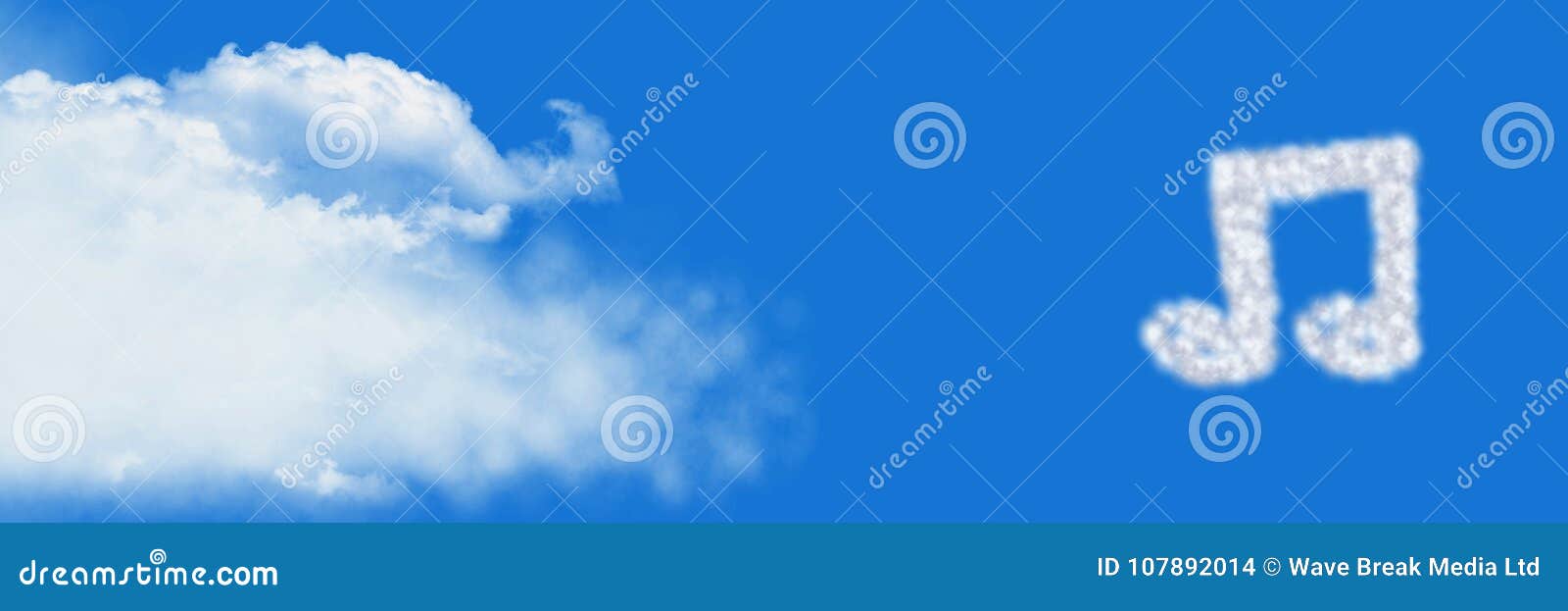 Music Note Cloud Icon with Sky Stock Illustration - Illustration of ...