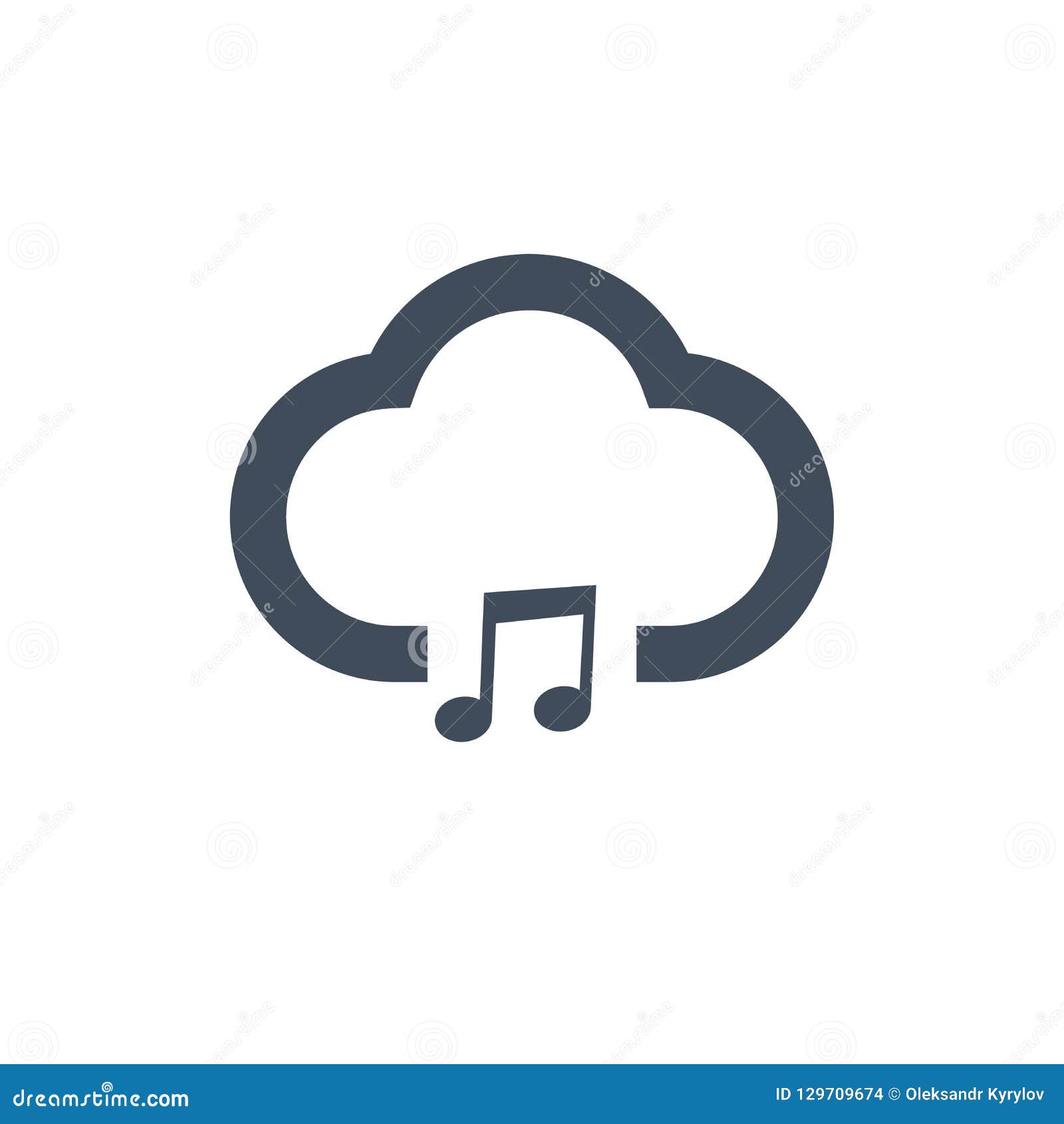 Music Note Cloud Sound Icon. Vector Illustration Isolated on Clean ...