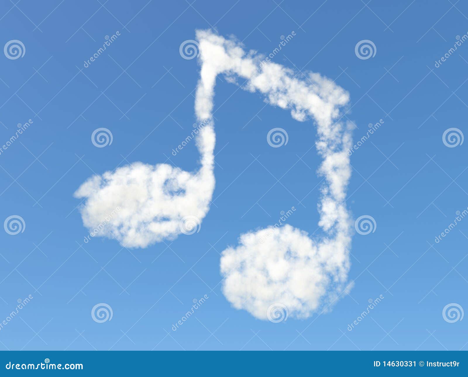 Music note from clouds stock illustration. Illustration of classic ...