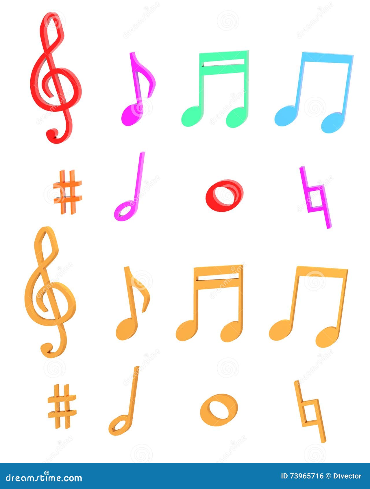 Music note color set stock illustration. Illustration of elegance ...