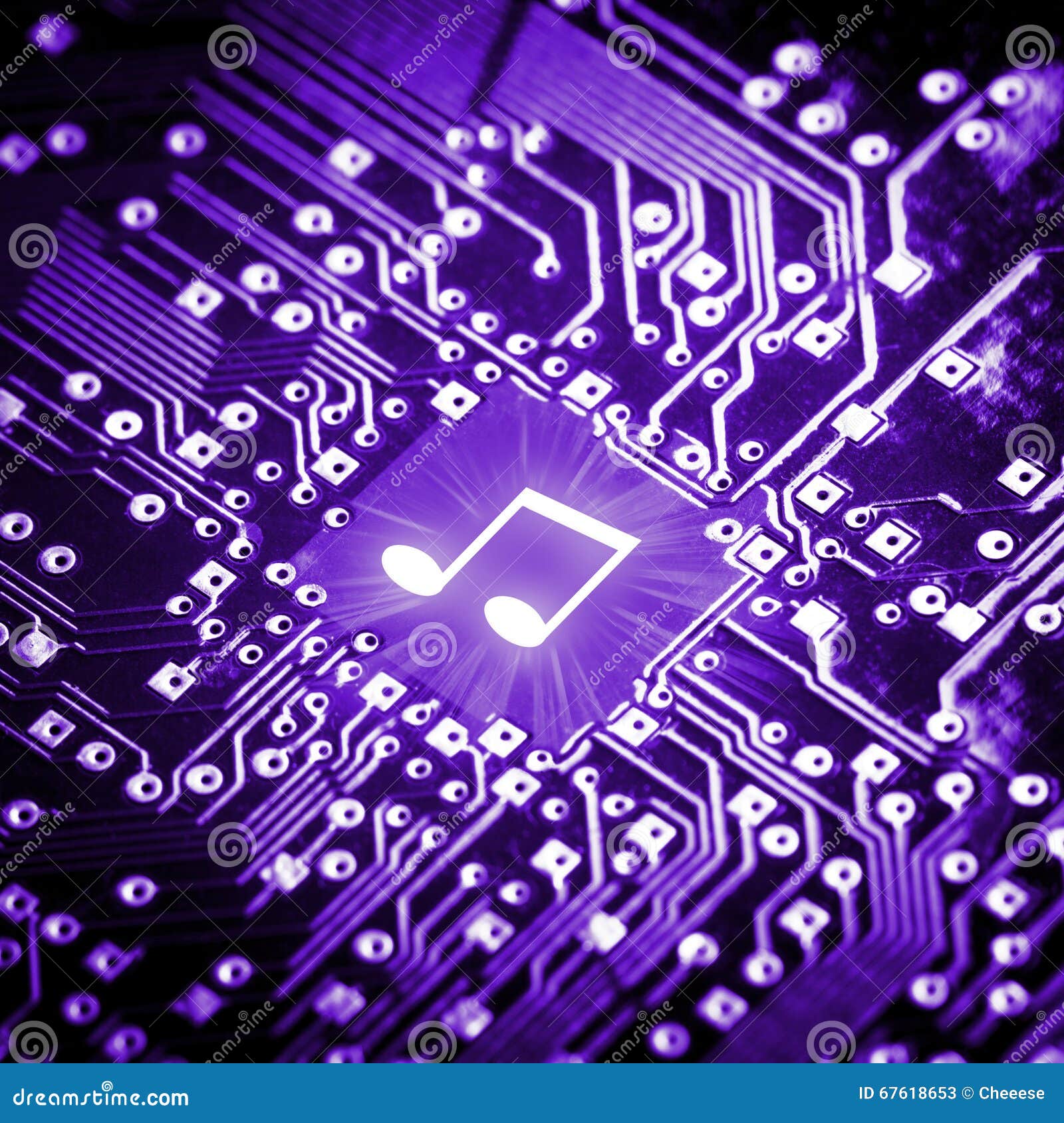 Music Note on Computer Chip Stock Image - Image of macro, recording ...