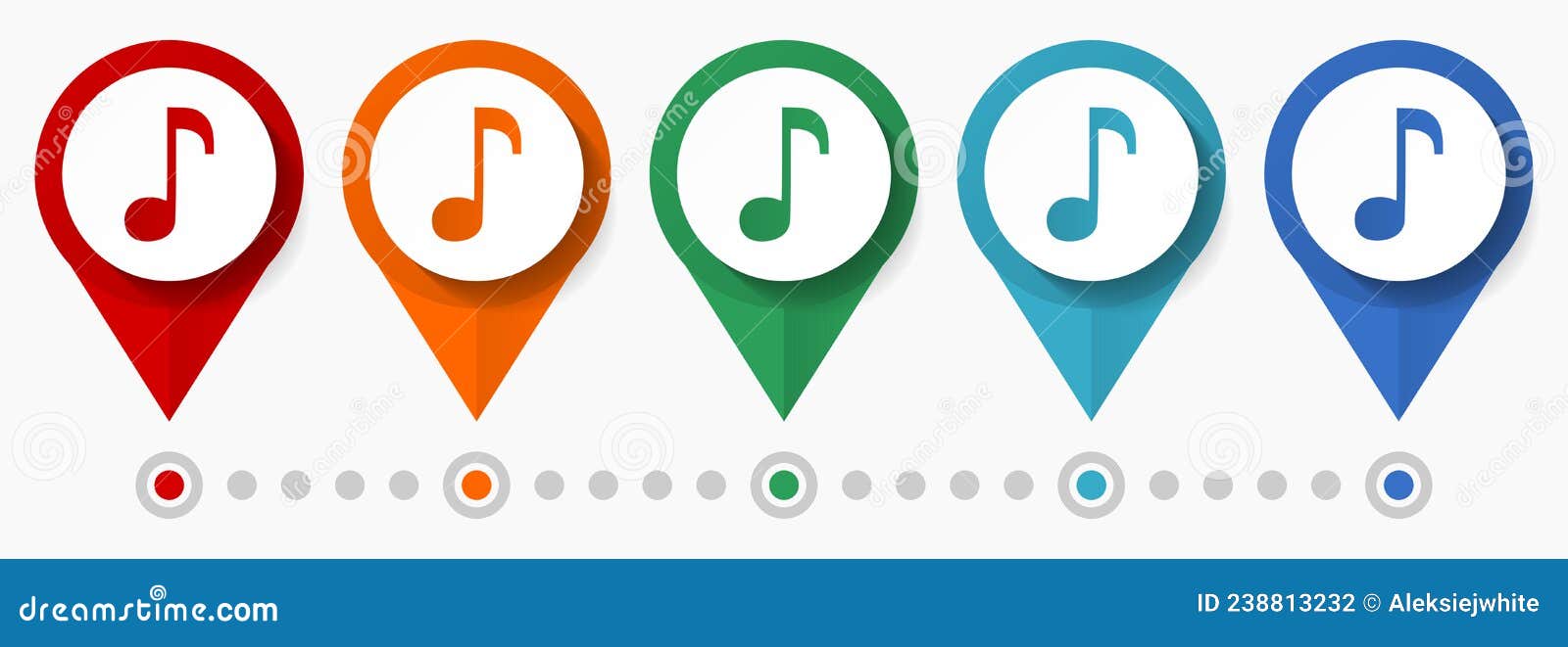 Music, Note Concept Vector Icon Set, Flat Design Pointers, Infographic ...